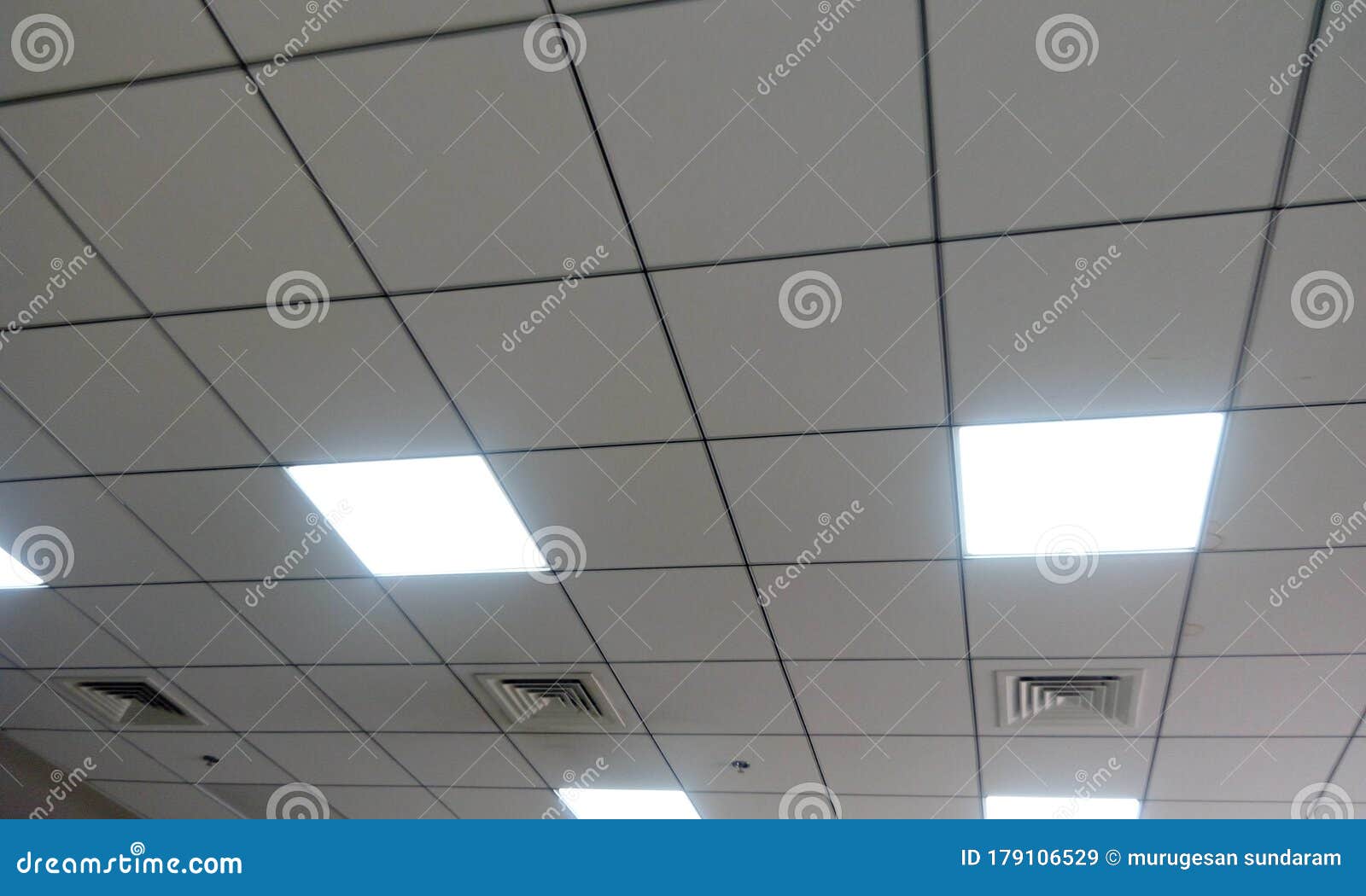 White Calcium Silicate Square Grid Suspended False Ceiling Work for an ...