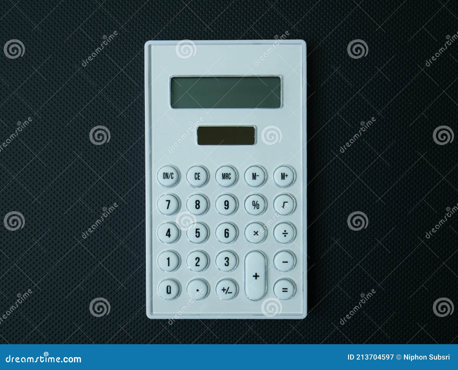 The White Calculator on Black Background for Business Content Stock ...