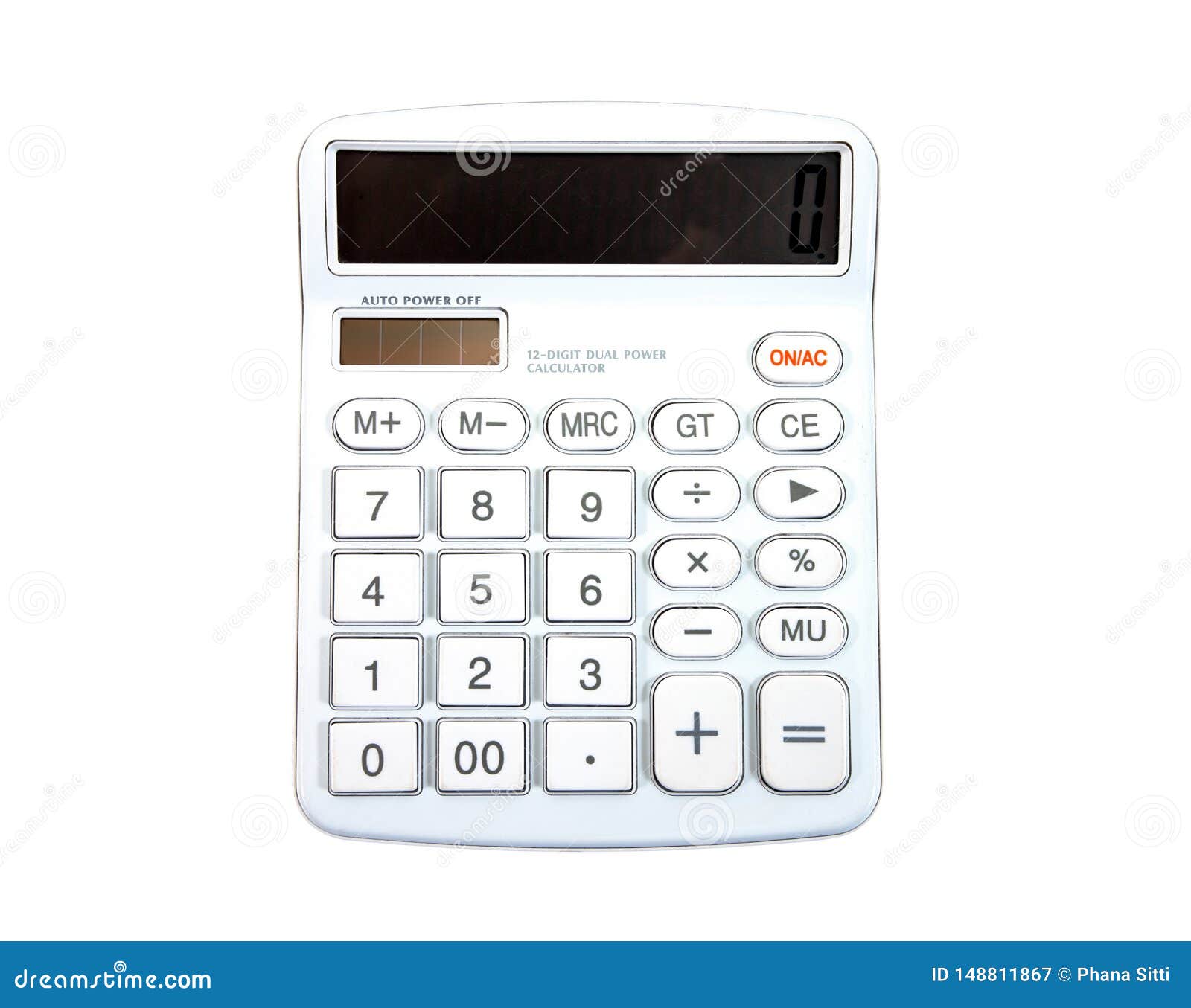 White Calculator Isolated on White Background Stock Image - Image of ...