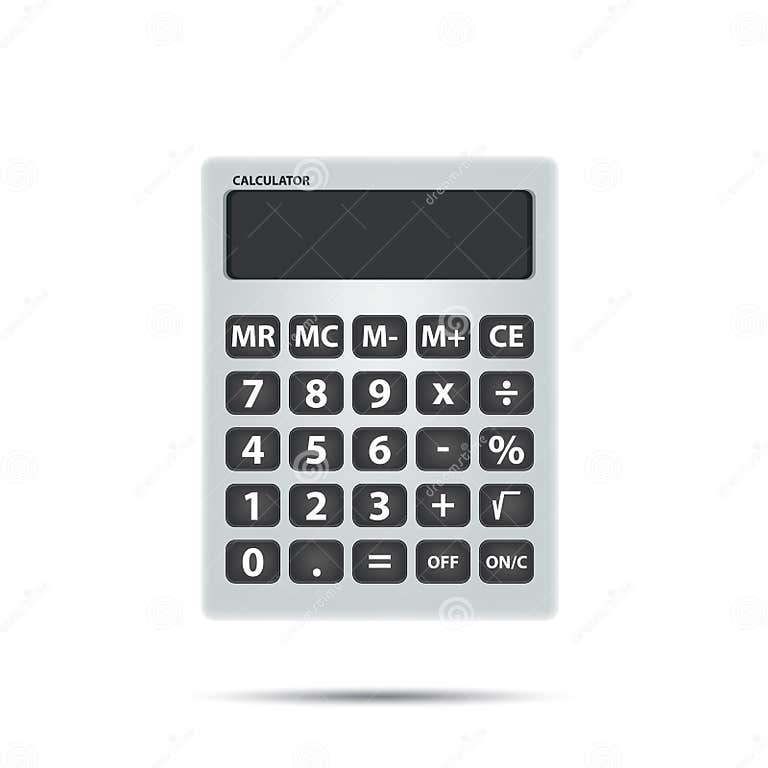 White Calculator Object for Calculating on White Background Stock ...