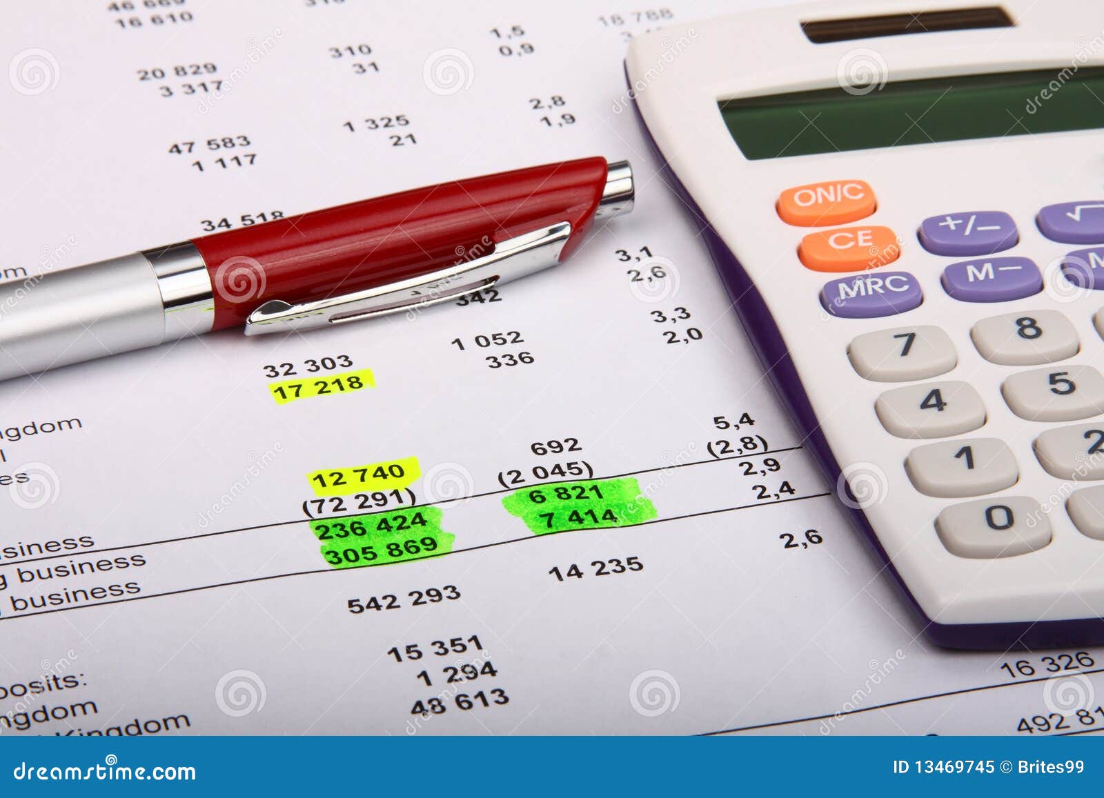 White Calculator and a Pen on a Financial Report Stock Image - Image of ...