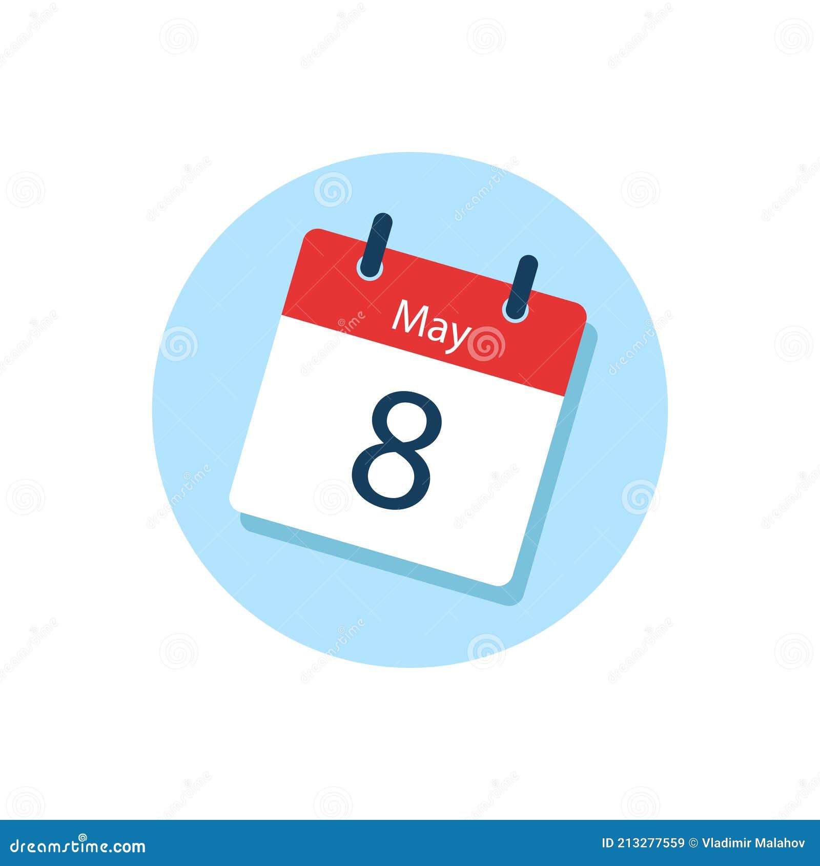 White daily Calendar Icon May in a Flat Design Style. Stock Vector ...