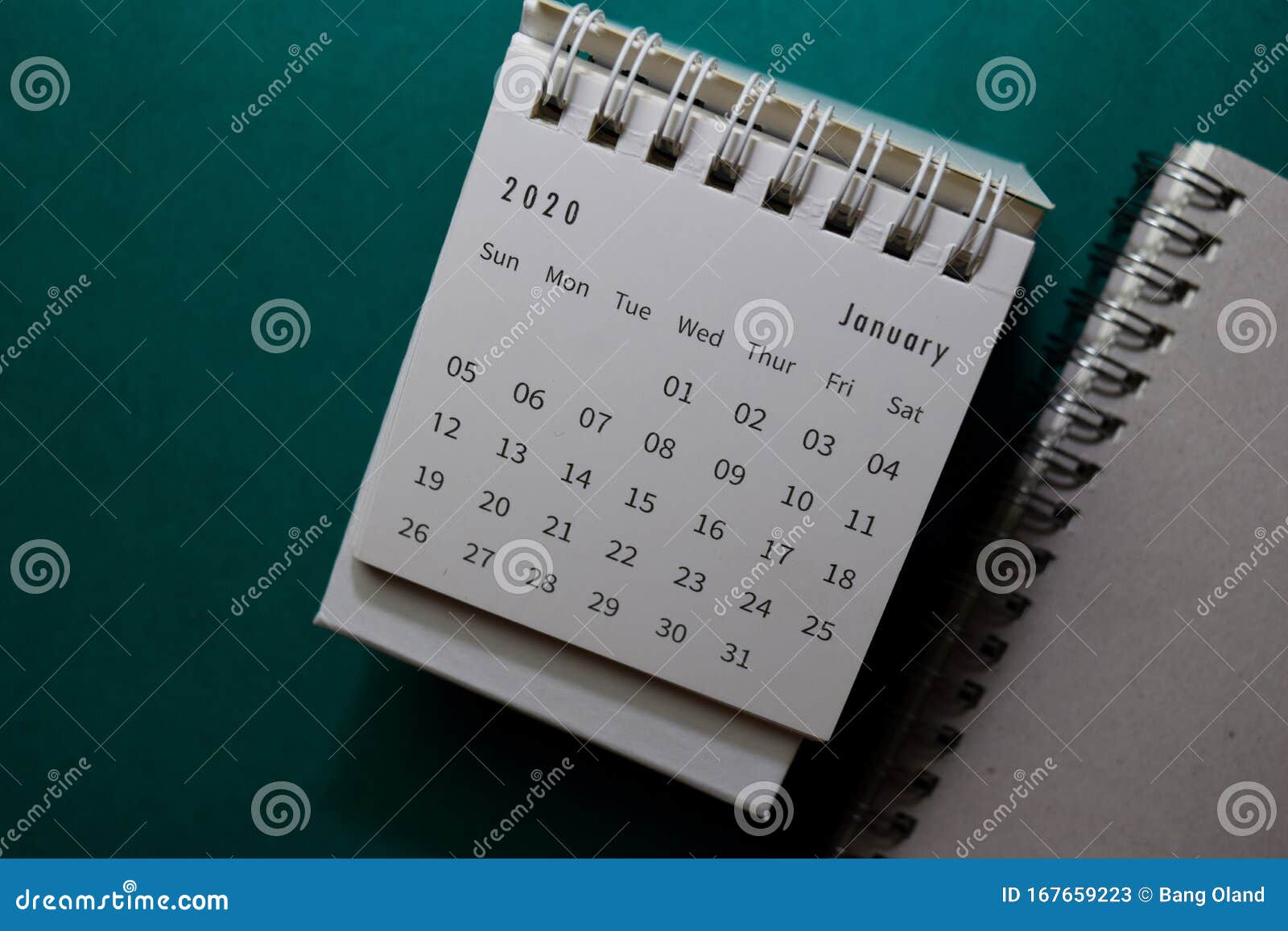 White Calendar January 2020 on Office Desk Background Stock Image ...