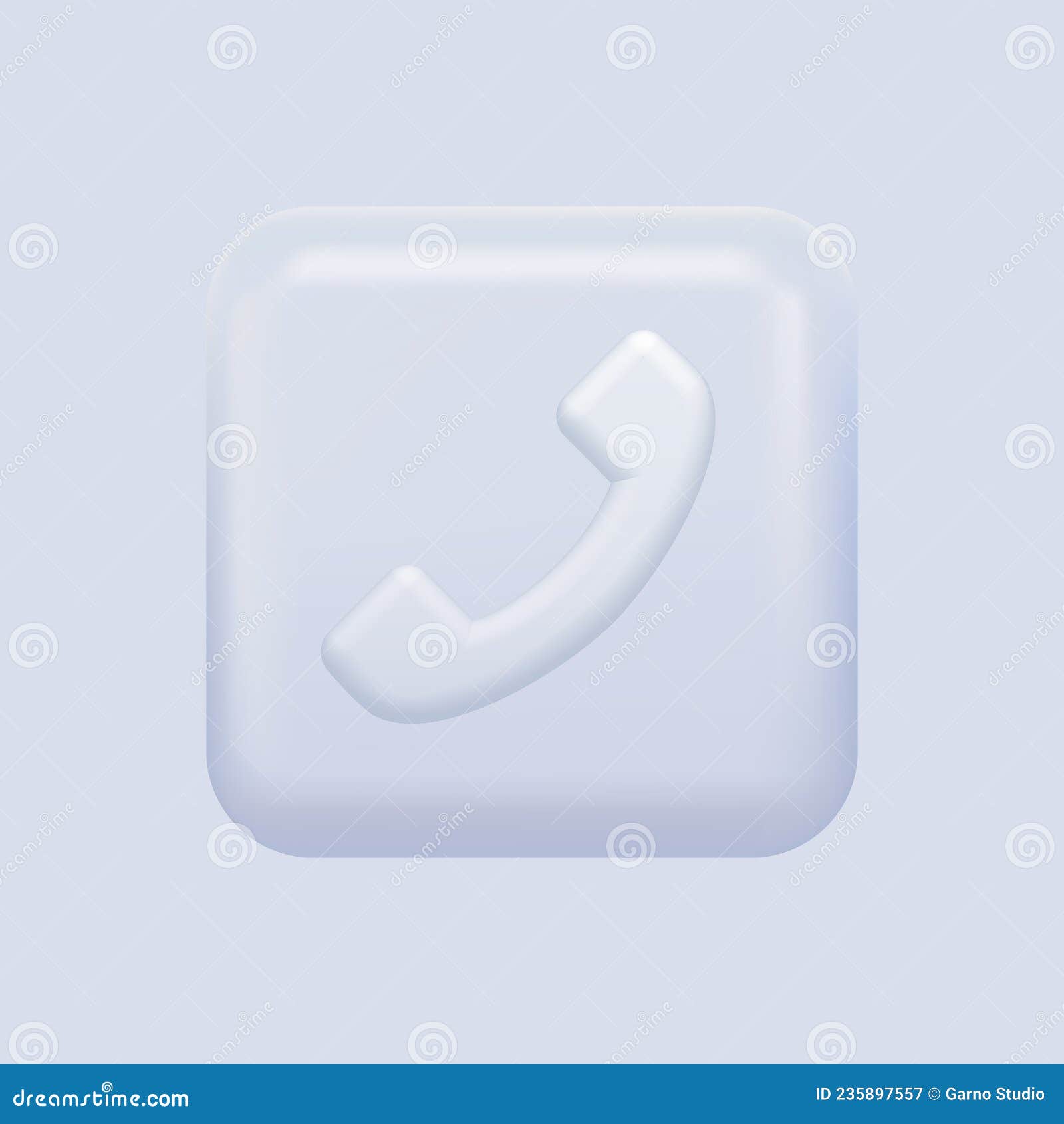 White Call Icon. Square Call Button Isolated on White Background Stock ...
