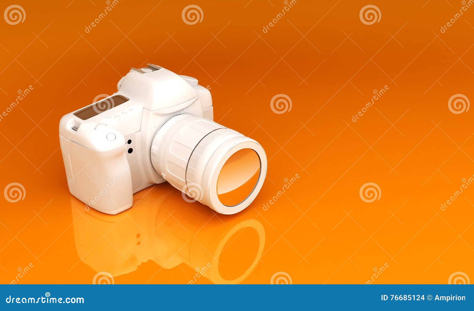 White Camera on an Orange Background. Stock Illustration - Illustration ...