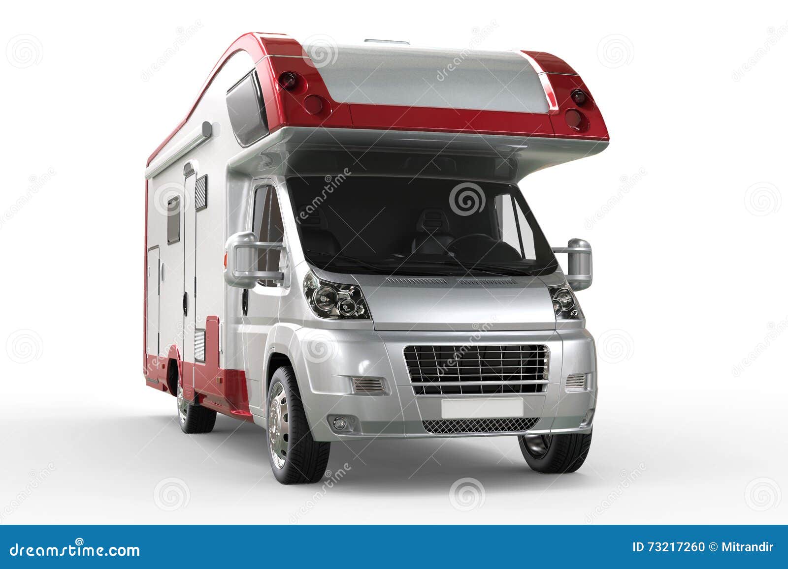 White Camper Van with Red Border Rims Stock Photo - Image of automobile ...
