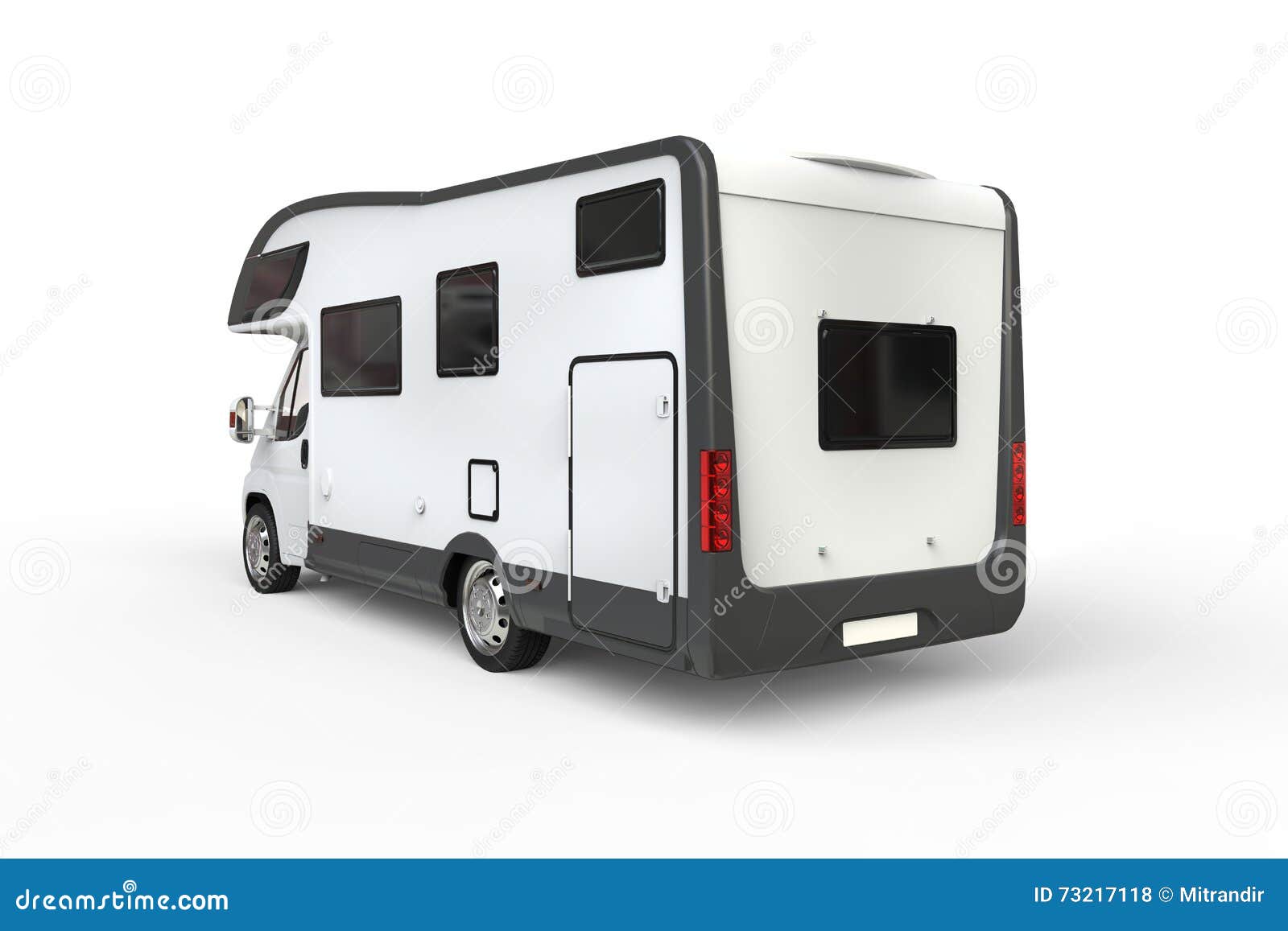 White Camper Vehicle - Rear View Stock Photo - Image of drive ...