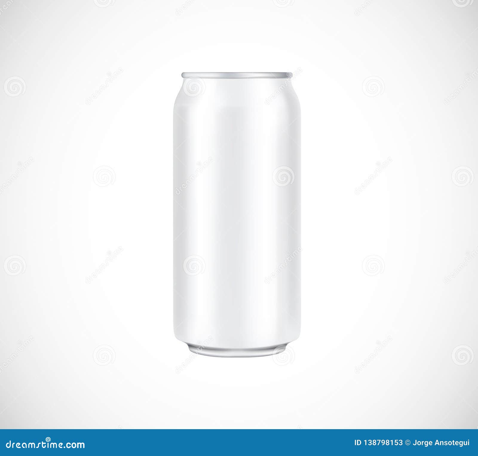 White Can Front View. Can Vector Visual 500 Ml Stock Illustration ...