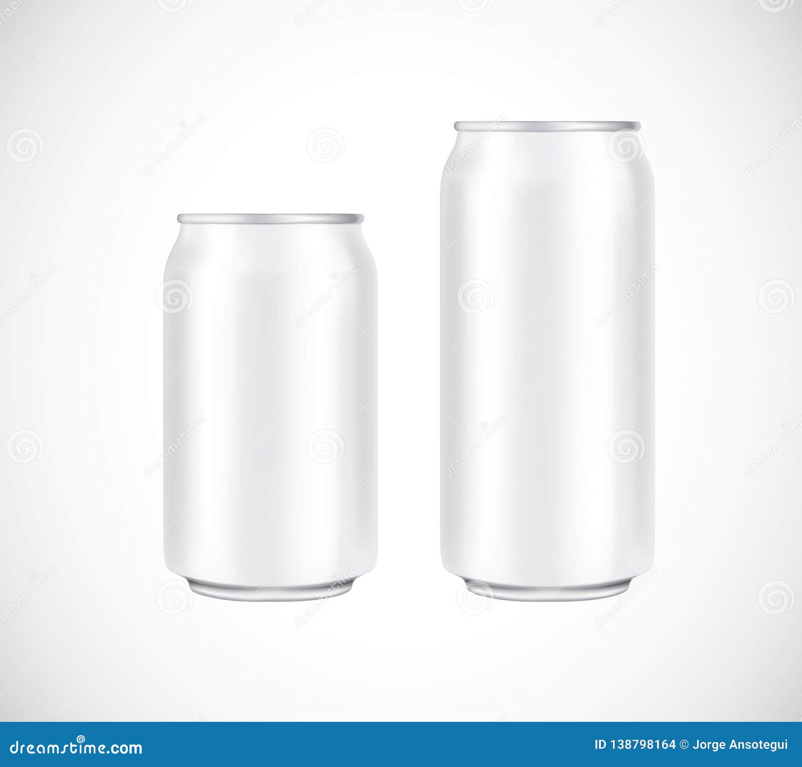 White Can Front View. Can Vector Visual 330 and 500 Ml Stock ...
