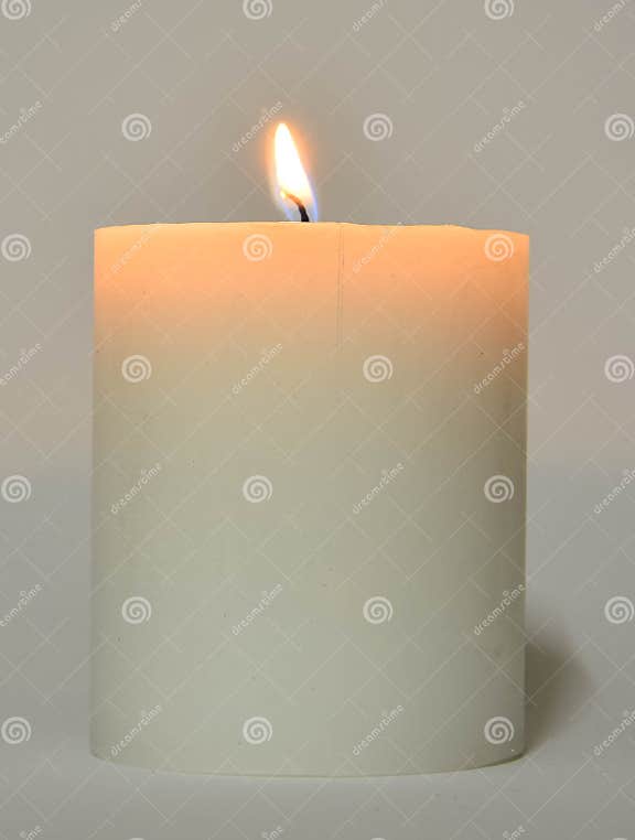 White Candle with flame stock image. Image of candle - 55848649