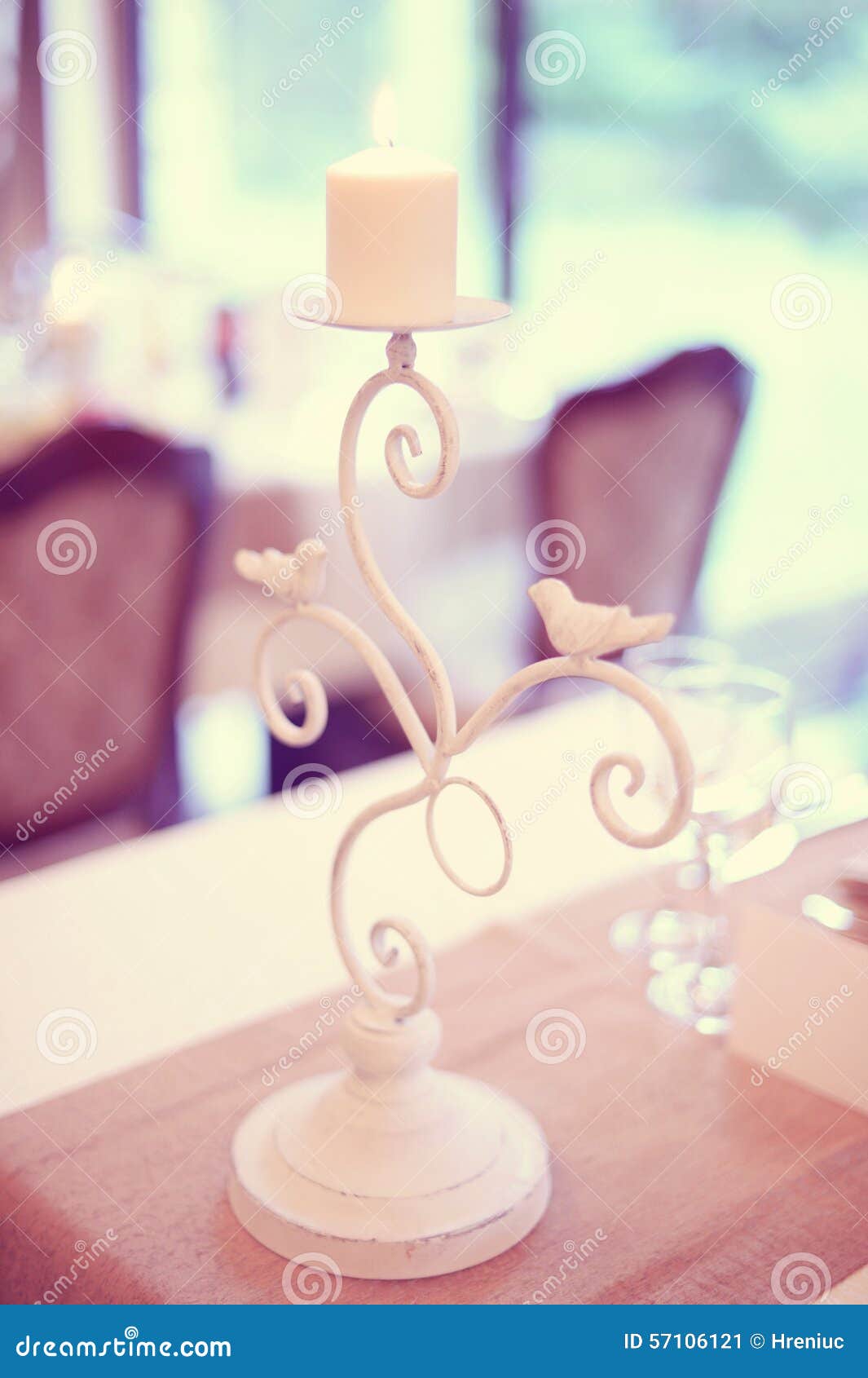 White candle support stock image. Image of beeswax, drop - 57106121