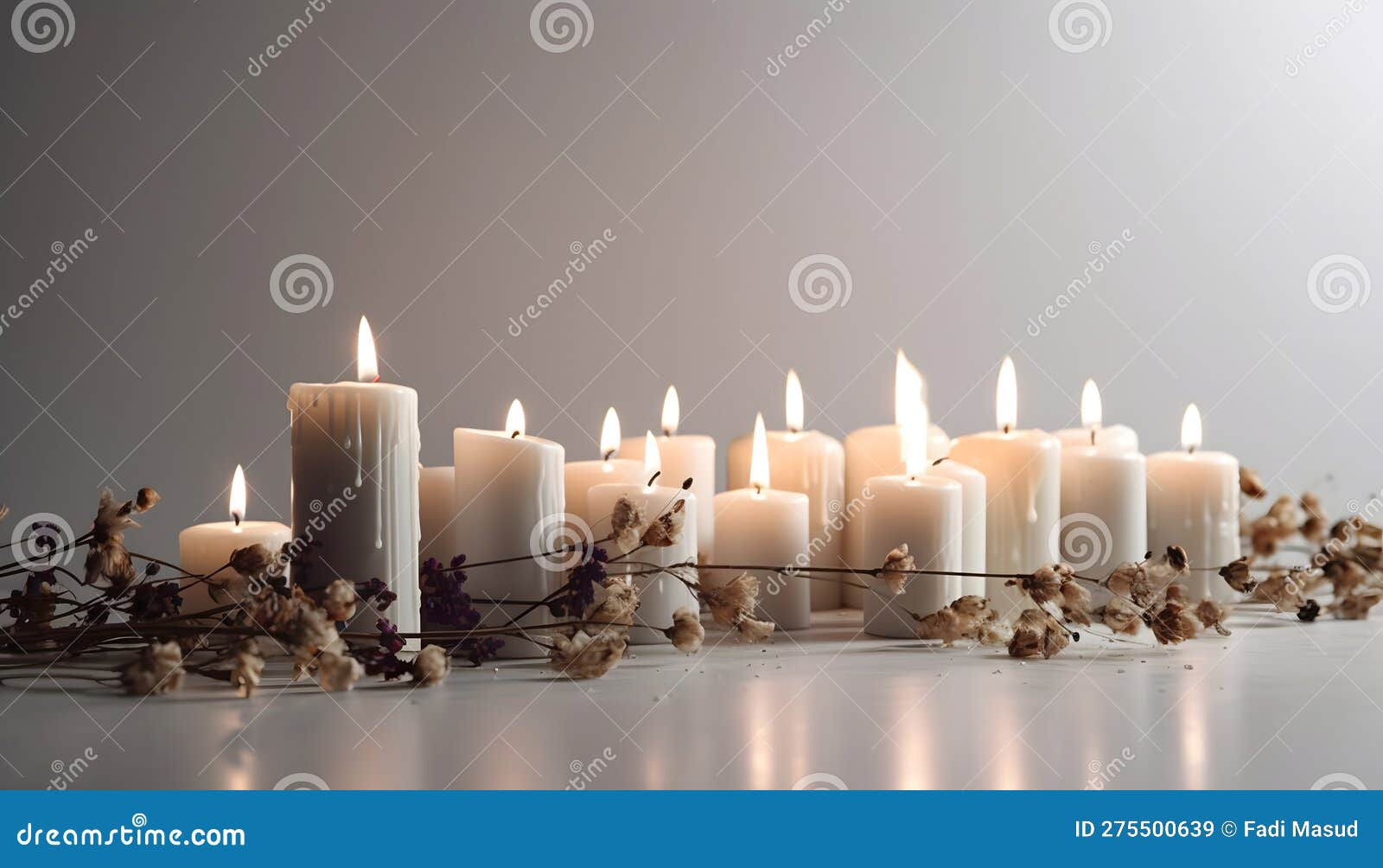 White candles background stock illustration. Illustration of flower ...