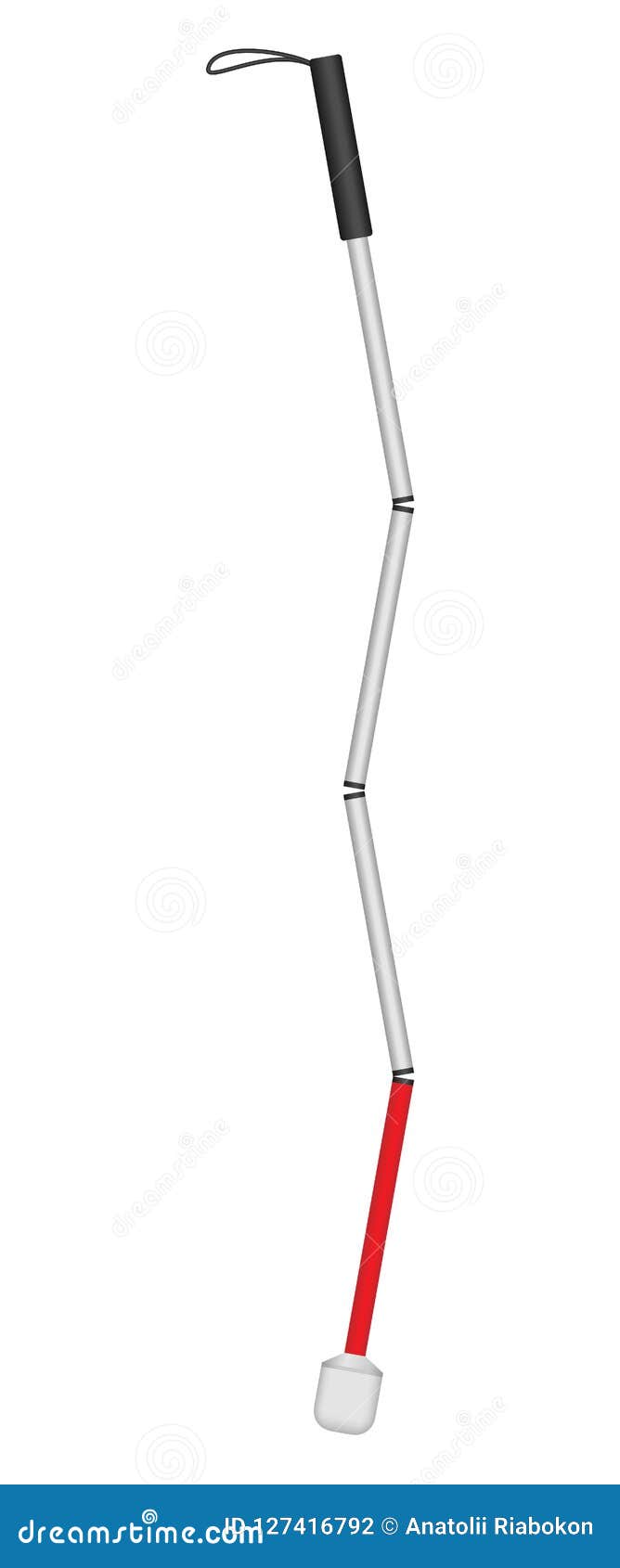 White Cane Stick Icon, Realistic Style Stock Vector - Illustration of ...