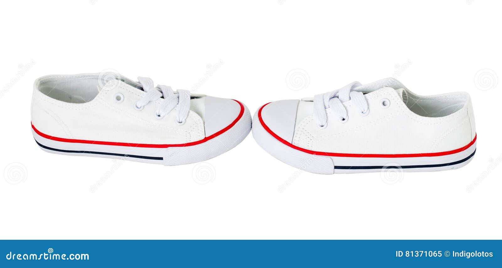 White Canvas Shoes with Red Strip. Stock Image - Image of clothing ...