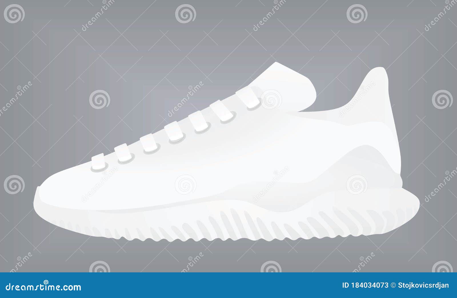 White canvas sneaker stock vector. Illustration of fitness - 184034073