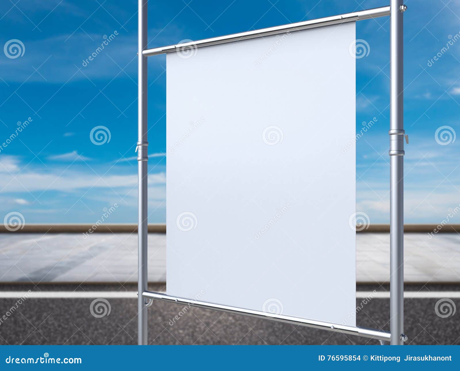 White Canvas Stretch on Metal Pipe Stock Photo - Image of design, frame ...