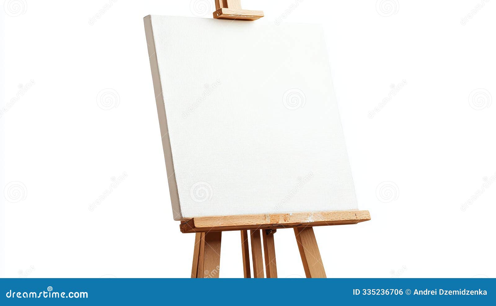 White Canvas on a Transparent Background on a Wooden Easel Stock Photo ...
