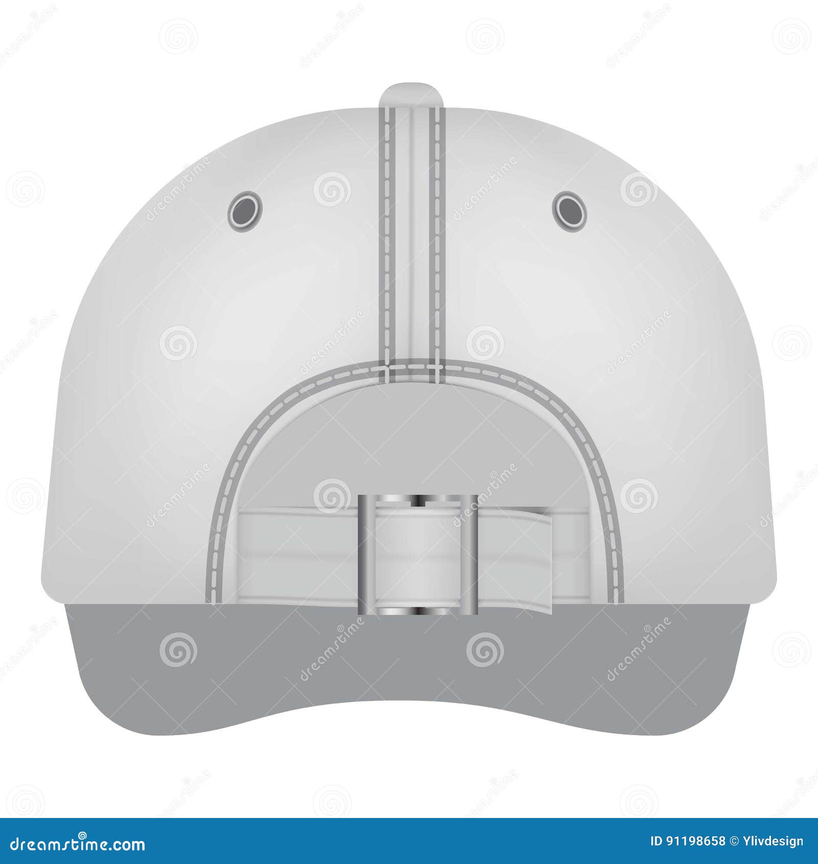 White Cap Back View Mockup, Realistic Style Stock Vector - Illustration ...