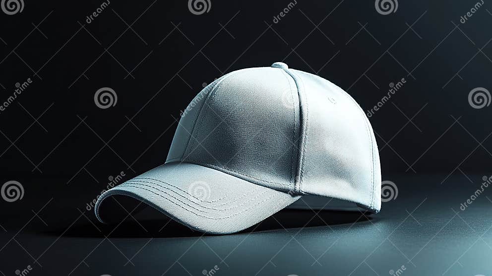 White Cap on a Reflective Dark Surface Stock Photo - Image of headwear ...
