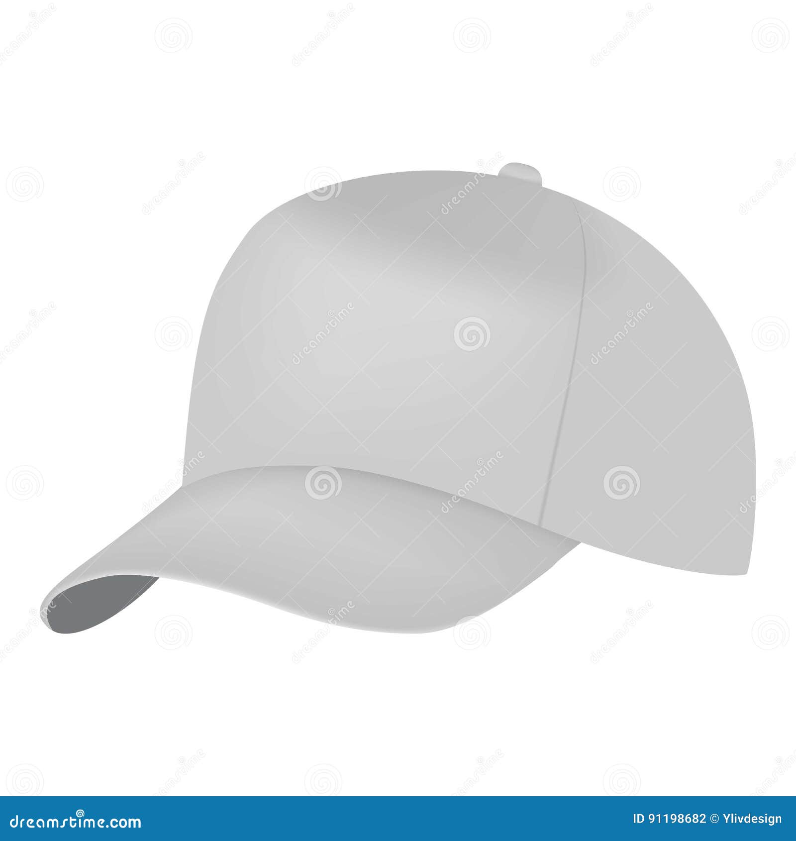 White Cap Side View Mockup, Realistic Style Stock Vector - Illustration ...