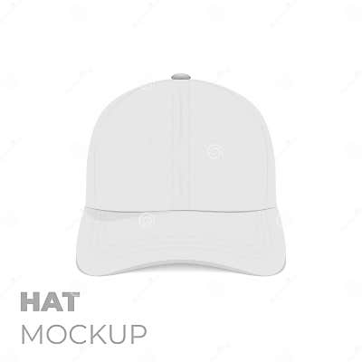 White Cap Template Design with Visor Cap and Front View Template Design ...