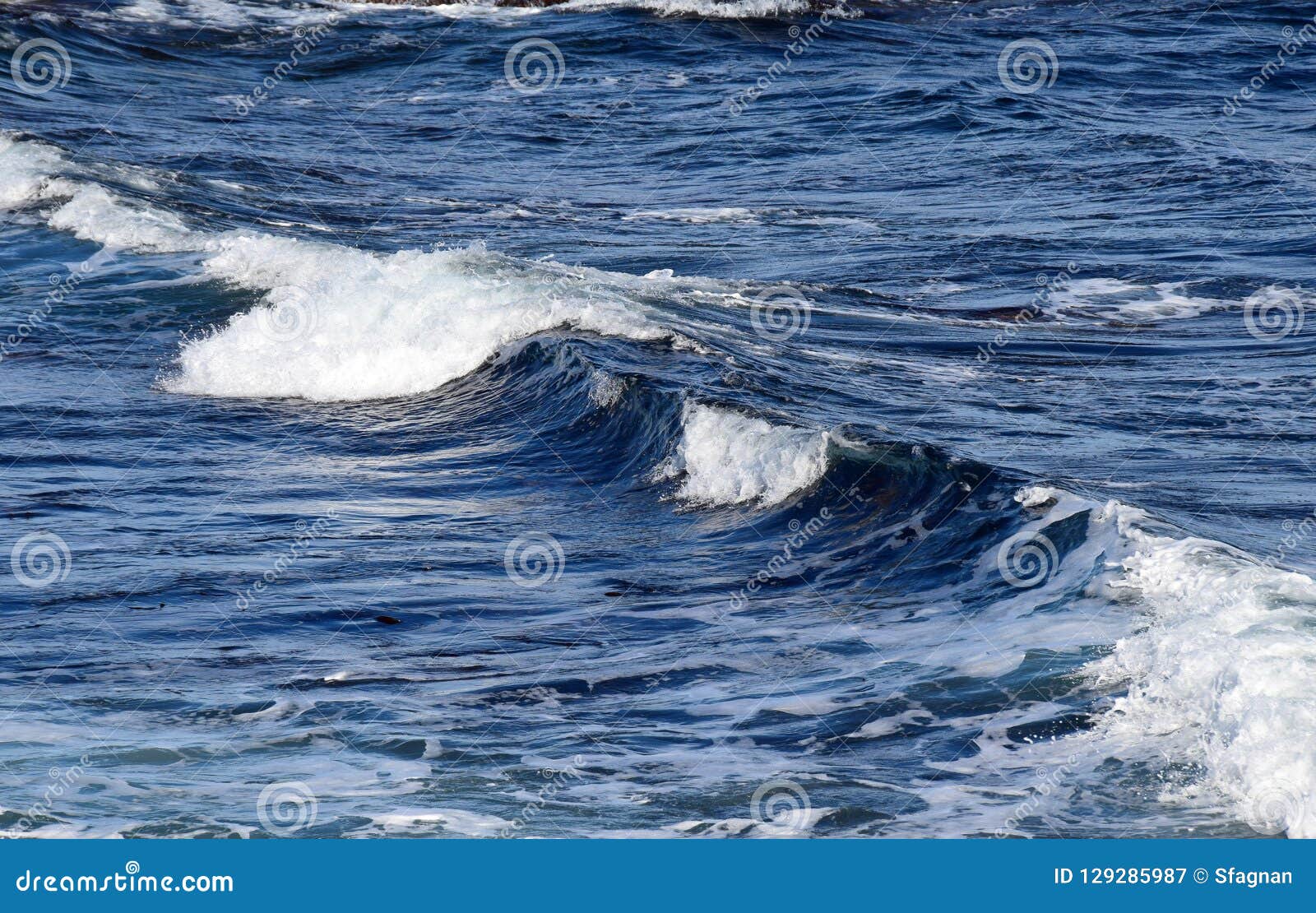 White Capped Waves on the Blue Ocean Surface Stock Image - Image of ...