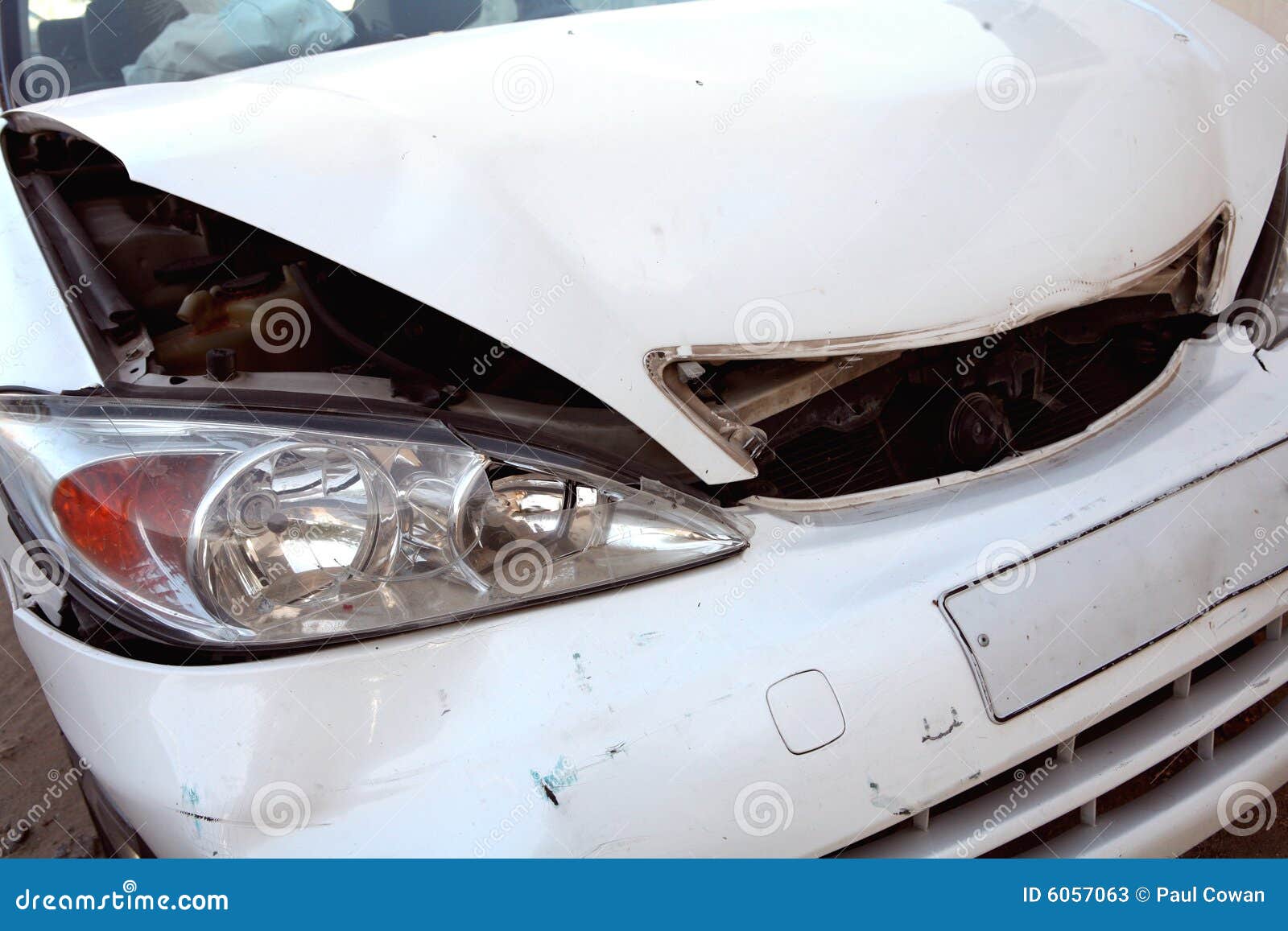 White car after accident stock image. Image of automobile - 6057063