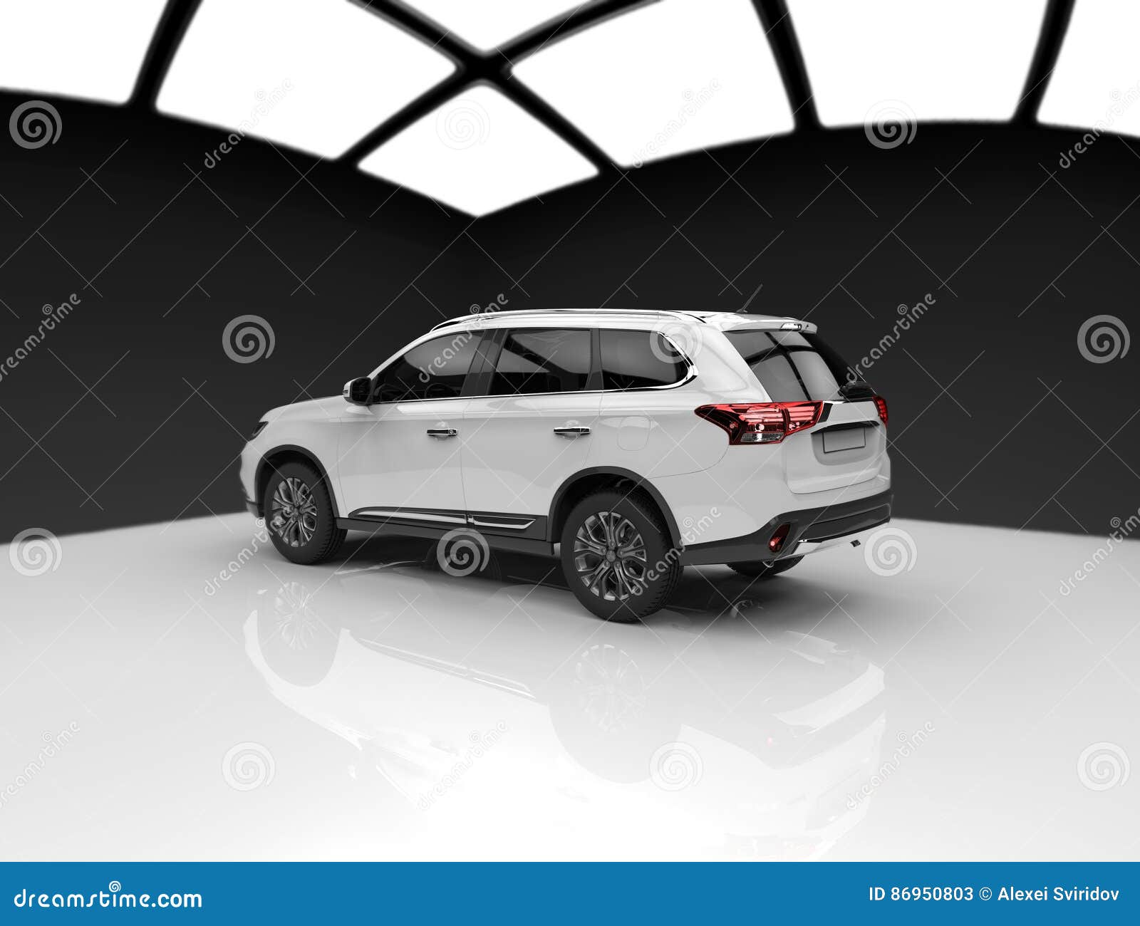 White car back stock illustration. Illustration of silver - 86950803