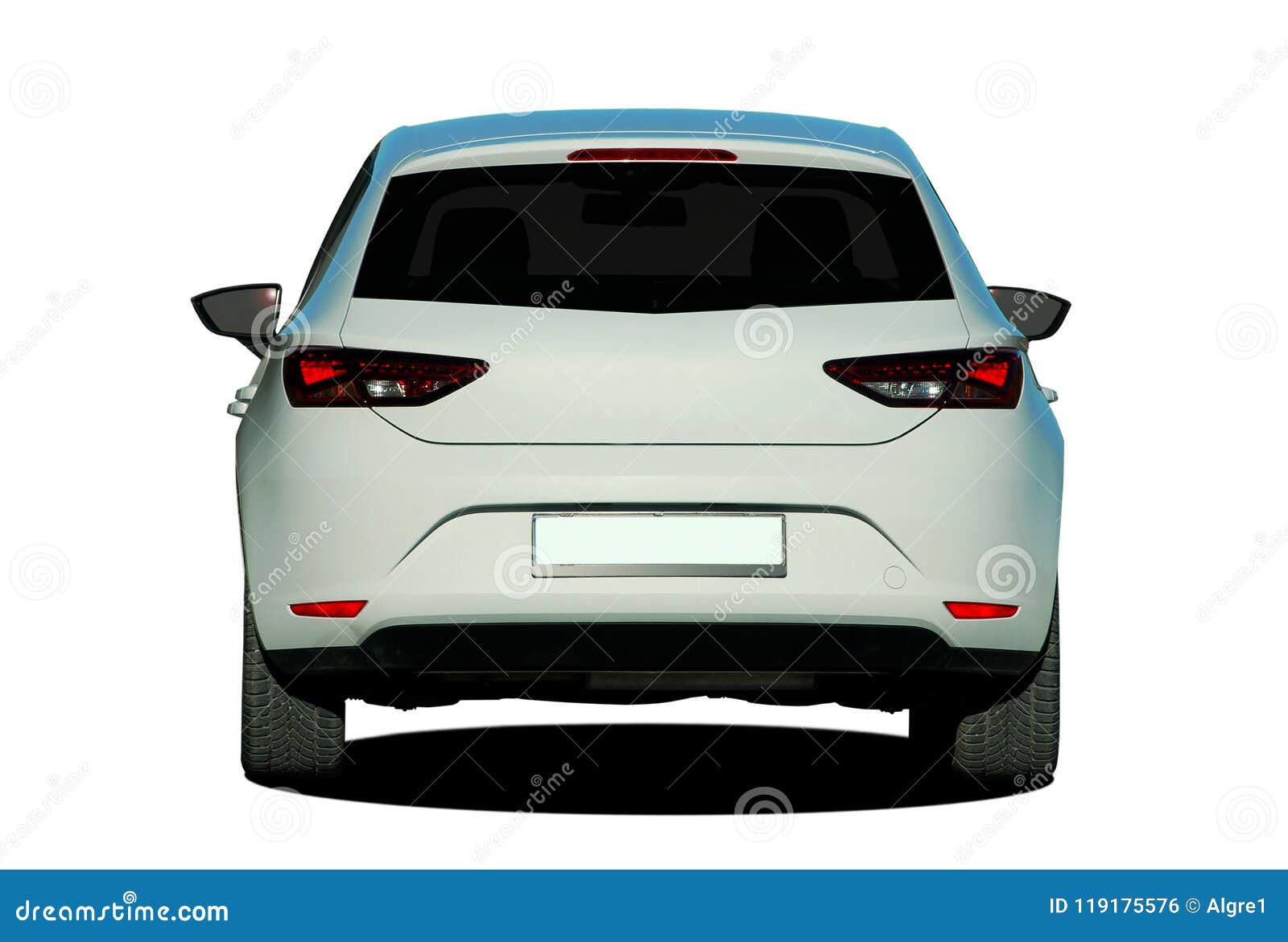 White car, back view stock photo. Image of fuel, gasoline - 119175576