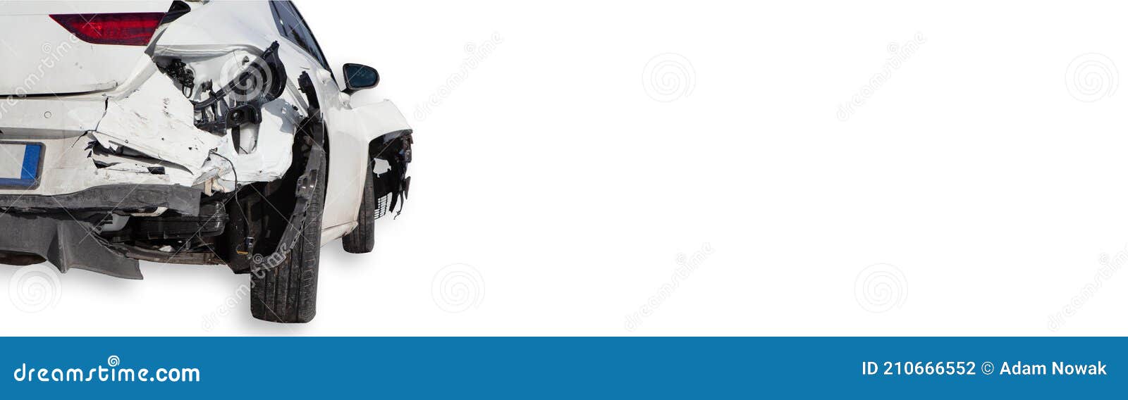 Back Side of a Crashed Sports Car from an Accident. Stock Photo - Image ...