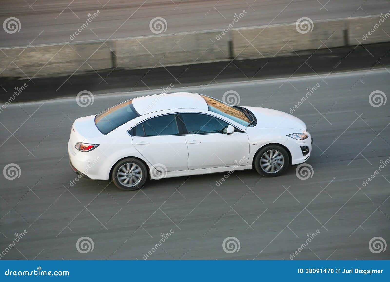 White Car Driving on City Street Stock Photo - Image of journey, color ...