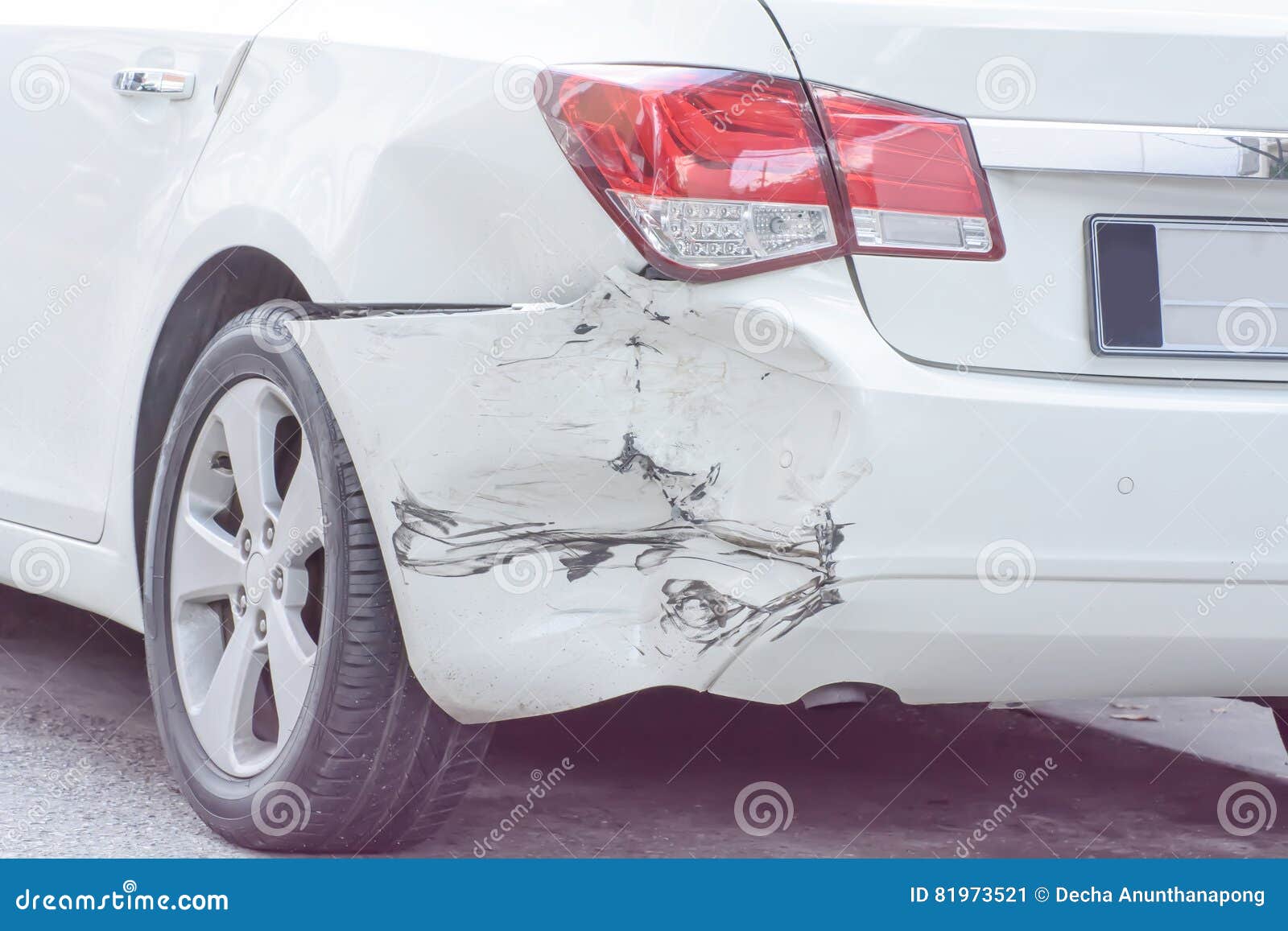White car hit back stock image. Image of damage, dangerous - 81973521