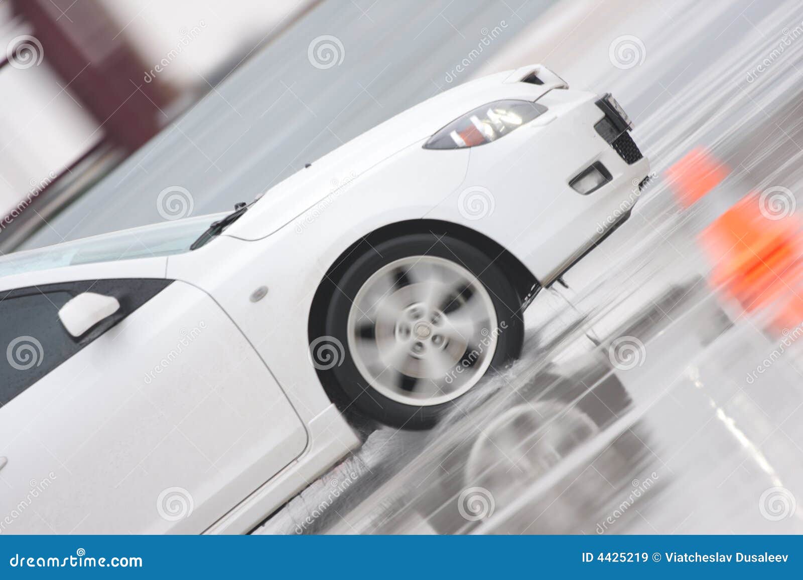 White car on ice stock image. Image of engineering, danger - 4425219