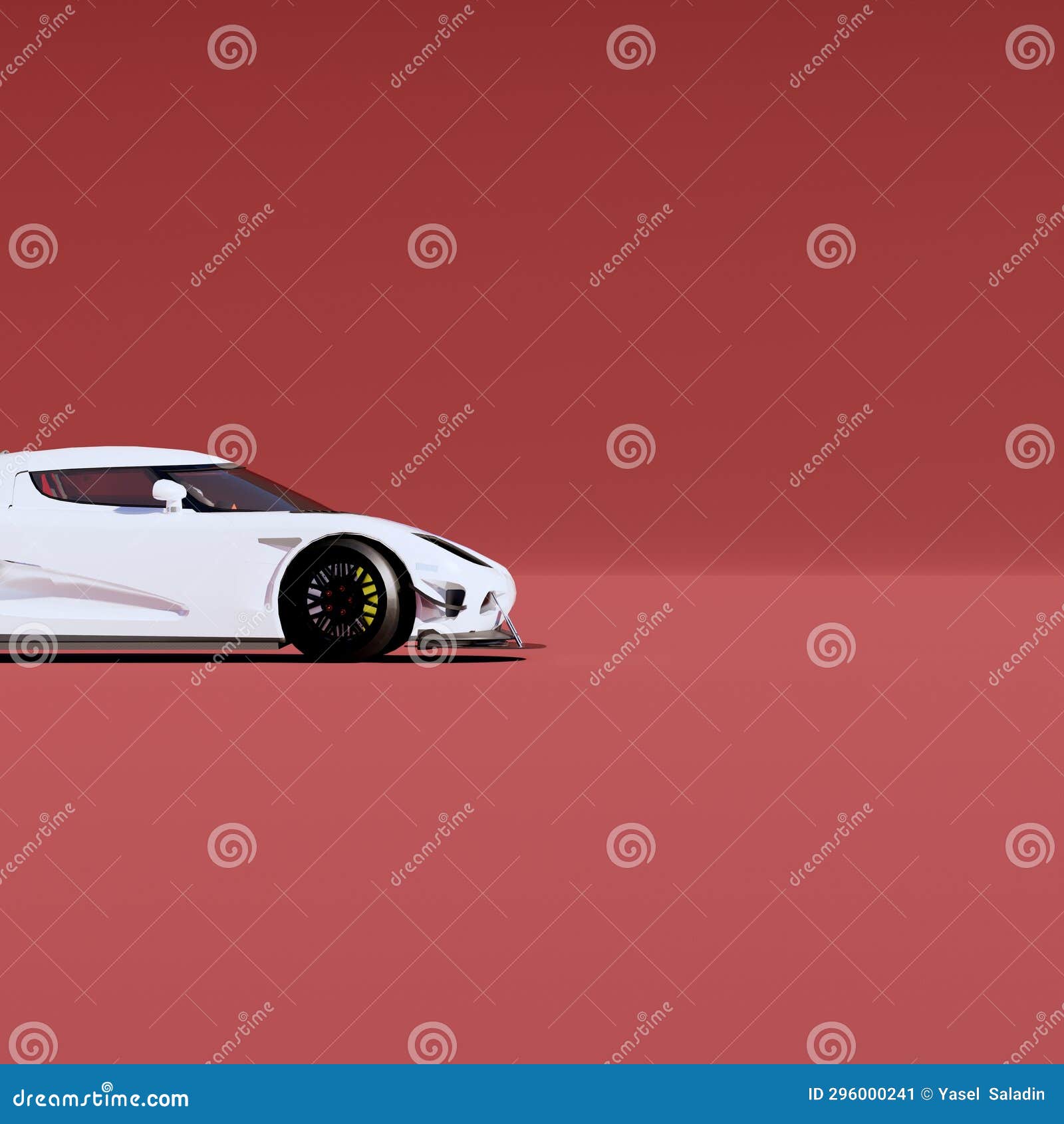 White Hyper or Sport Car with Red Background Wall Stock Illustration ...