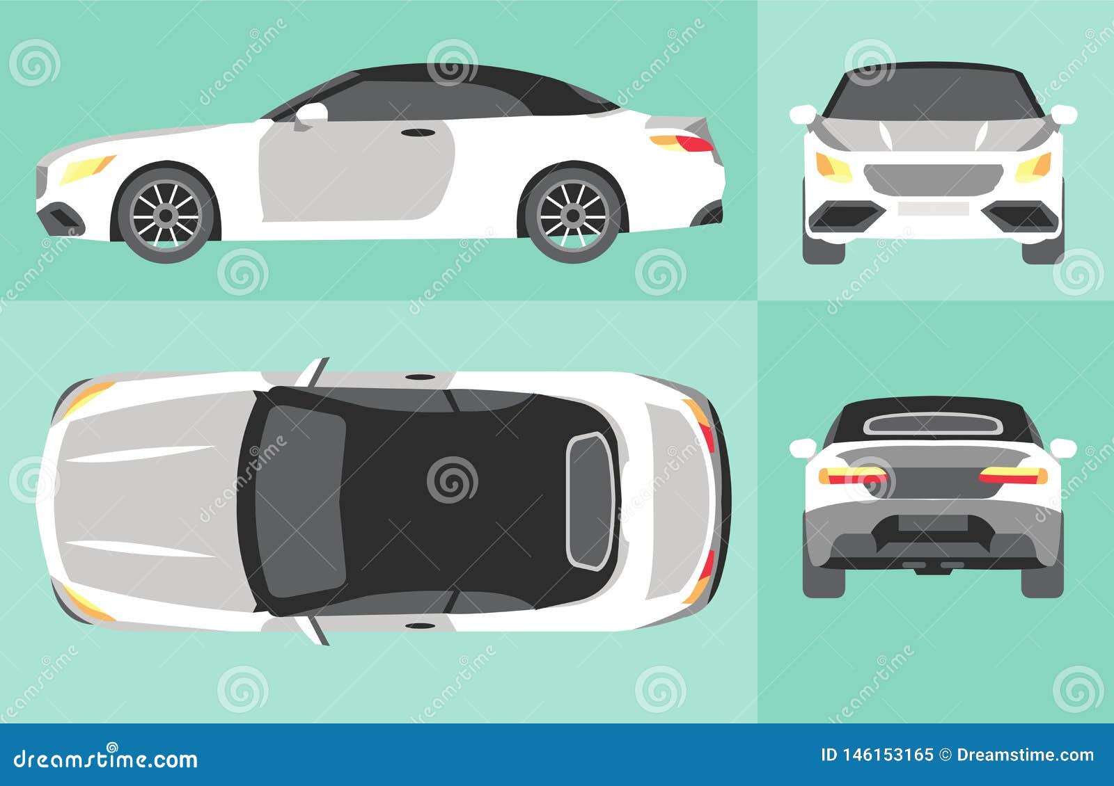 White Car Vector stock illustration. Illustration of business - 146153165