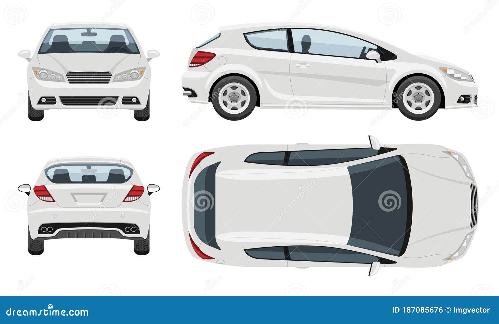 White car vector template stock vector. Illustration of front - 187085676