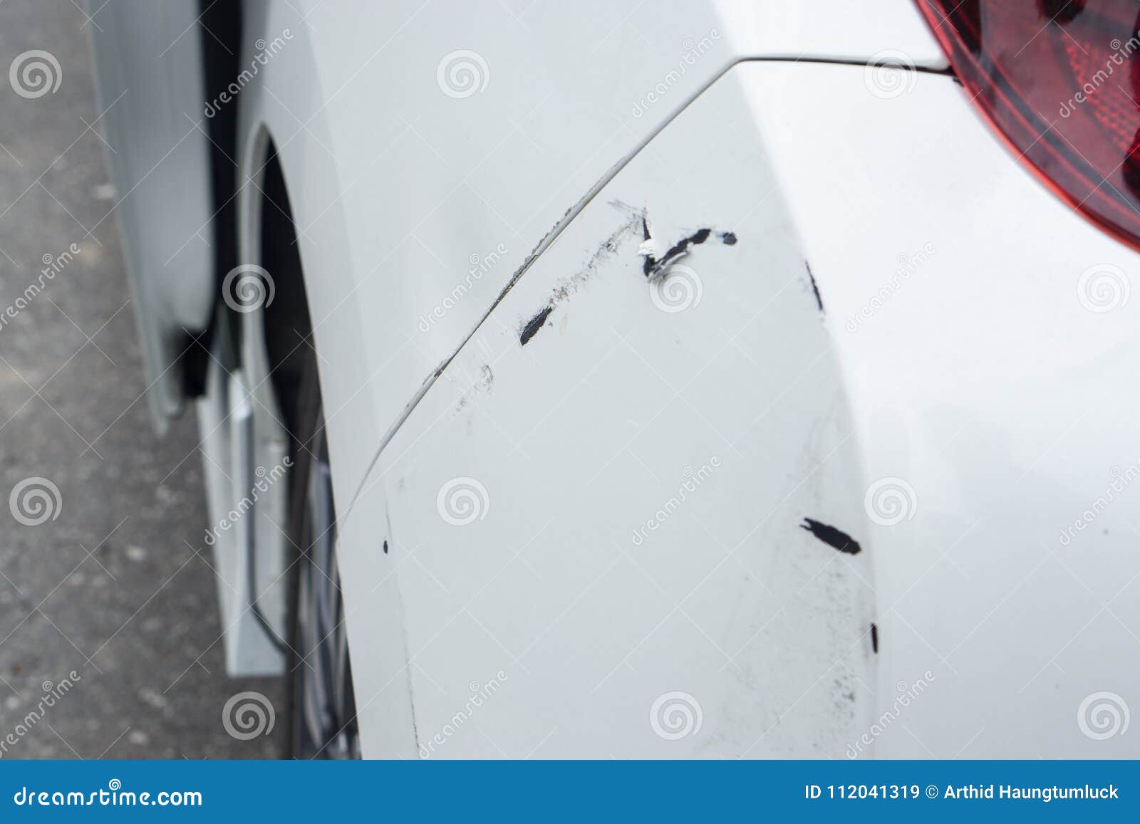 The White Car Was Hit on the Back., Crash Back White Car Stock Image ...