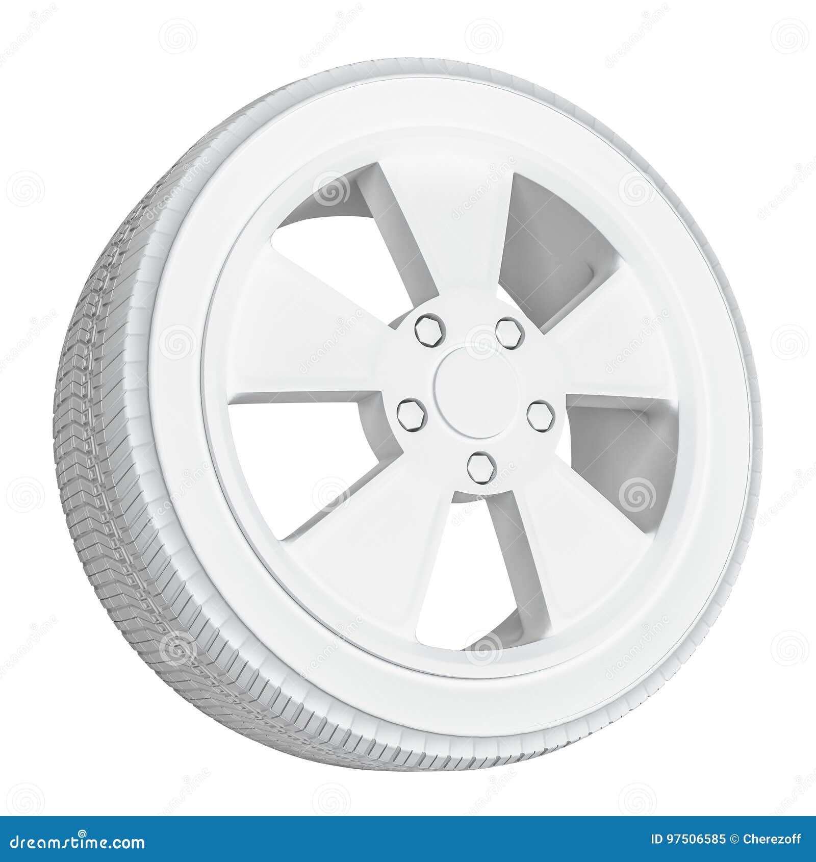 White Car Wheel on White stock illustration. Illustration of service ...