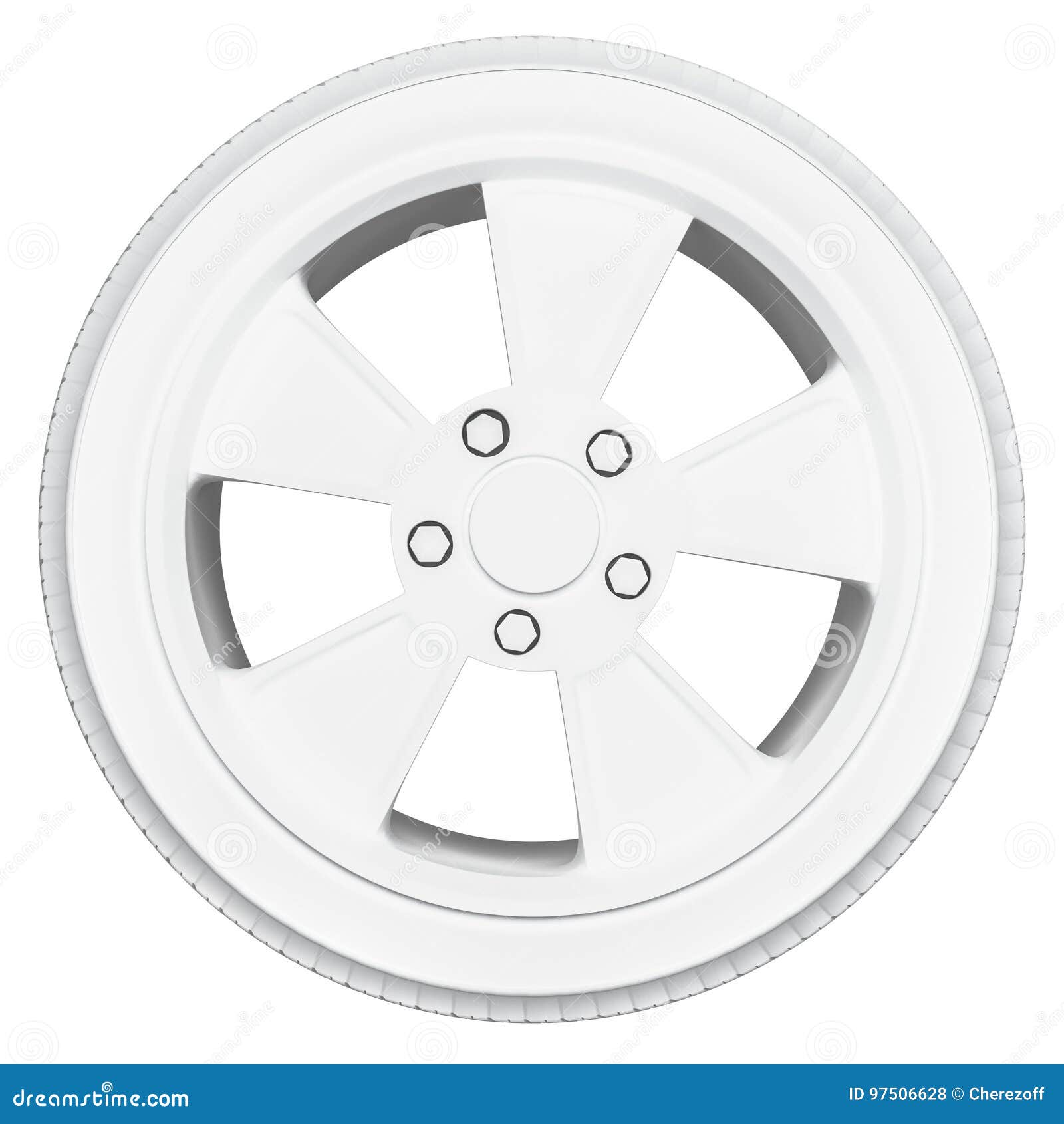 White Car Wheel on White stock illustration. Illustration of tyre ...