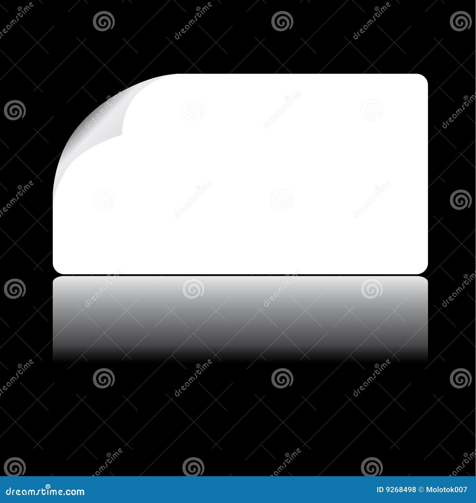 White Card with Curled Corner Stock Vector - Illustration of sign ...