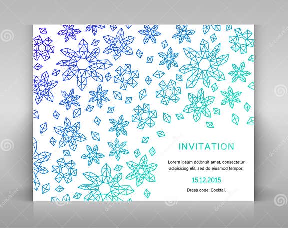 White Card with Geometric Decoration. Stock Vector - Illustration of ...