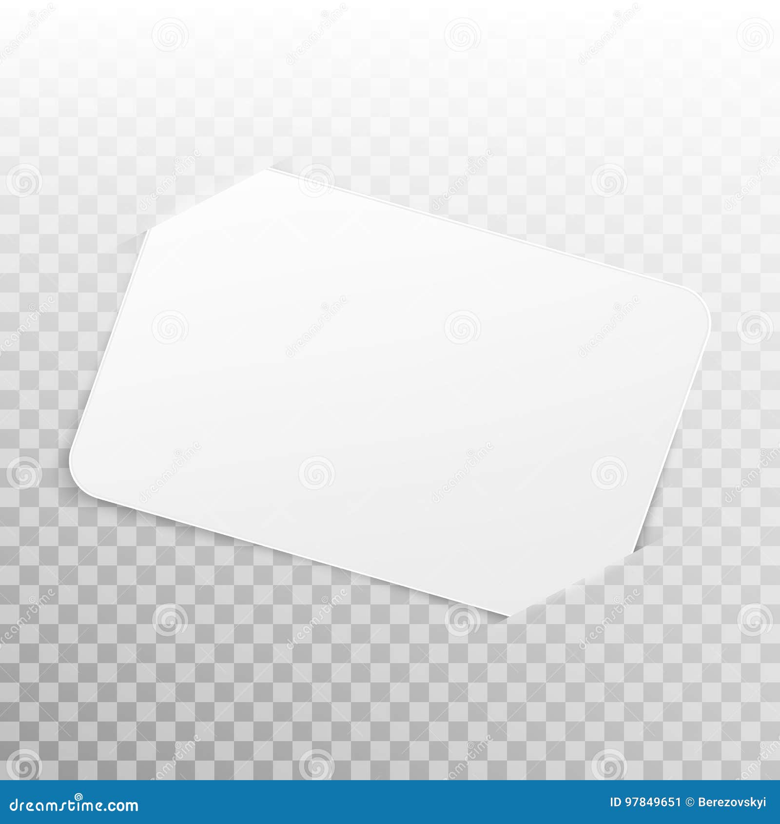 White Card Isolated on Transparent Background. EPS 10 Vector Stock ...