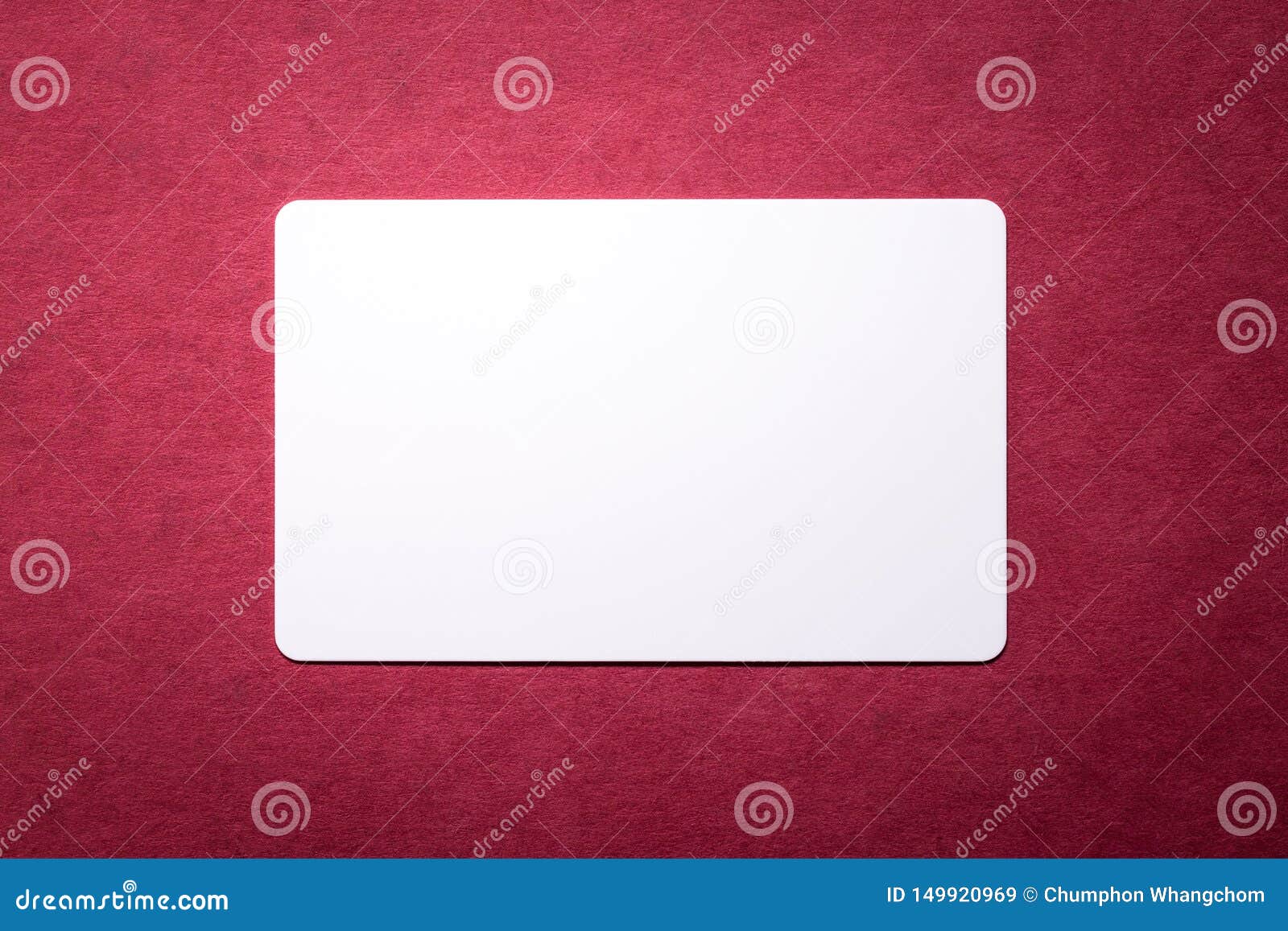 White Card on Red Background. Blank Business Card Stock Image - Image ...