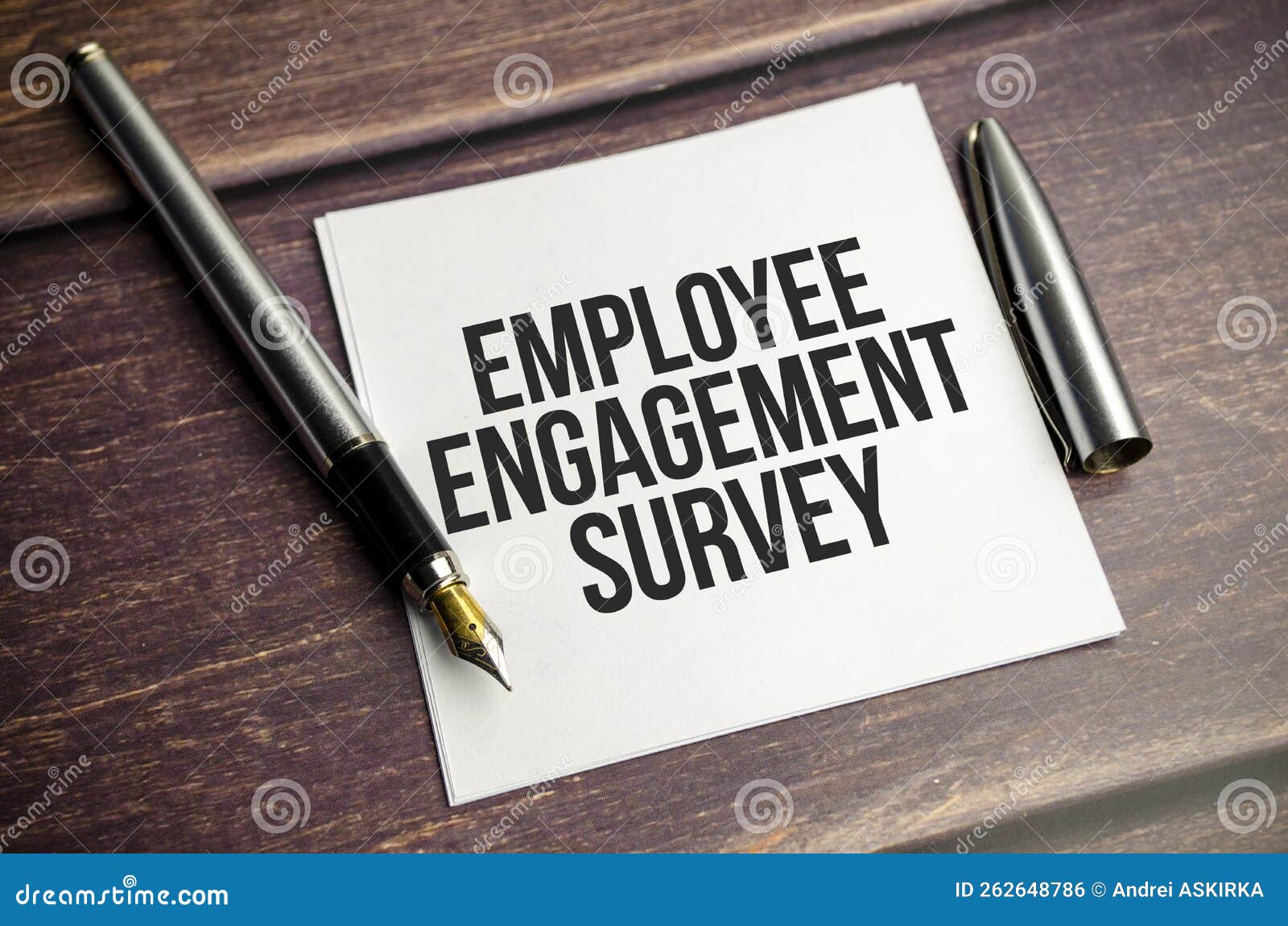 White Card with Text Employee Engagement Survey Stock Illustration ...