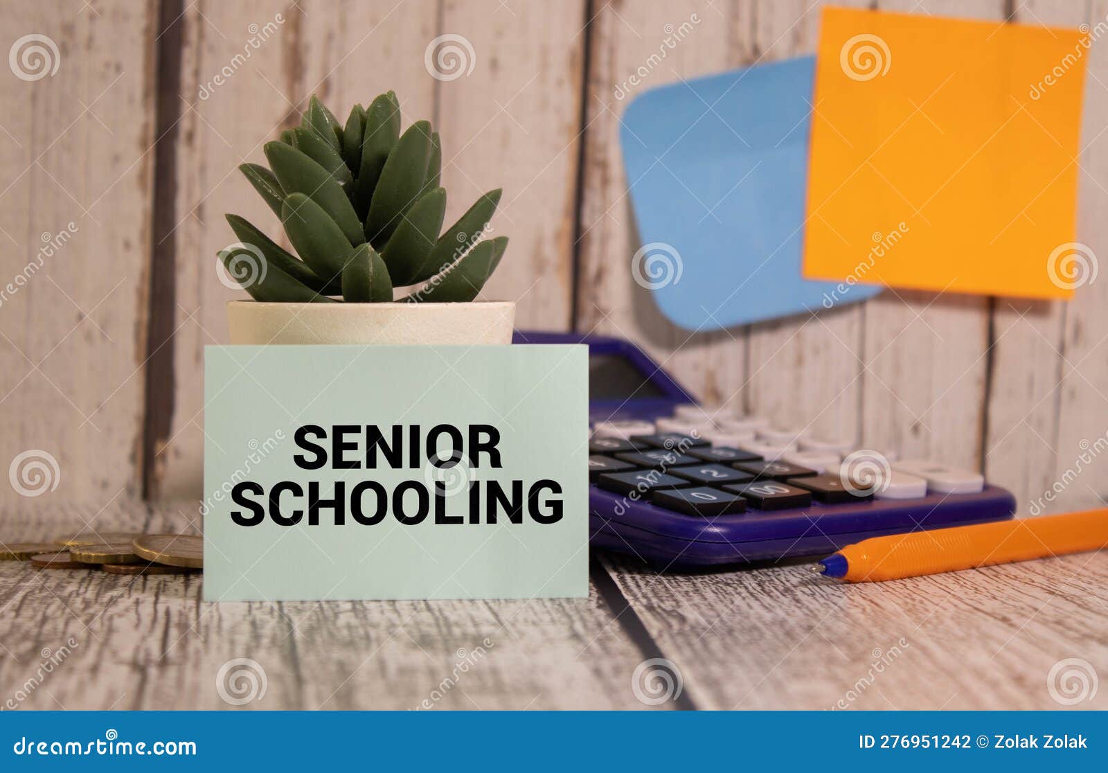 White Card with the Text Senior Schooling on Study Desk Stock Photo ...
