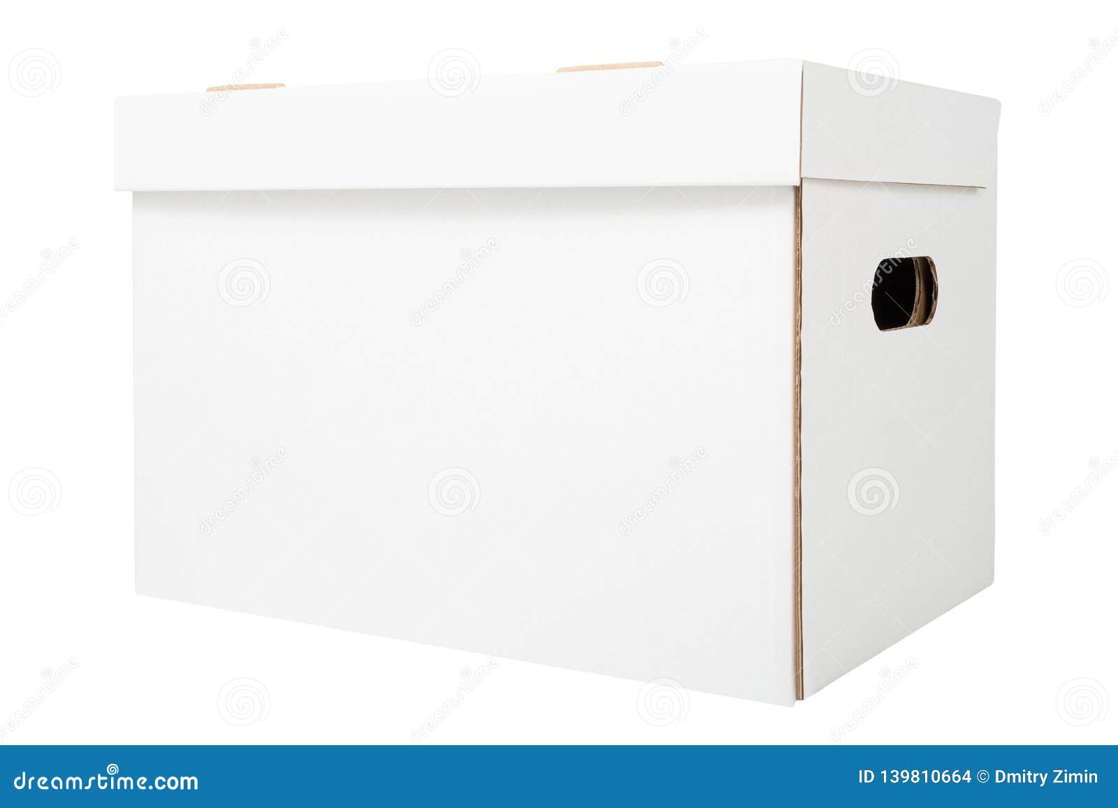 White Cardboard Box Isolated On White Background. White File Box For ...