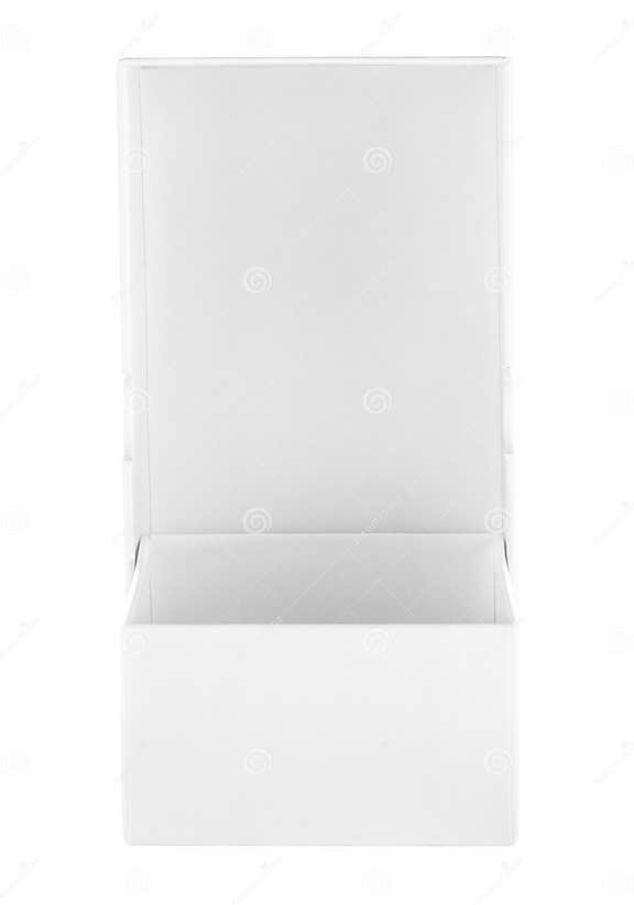 White Cardboard Box with Open Lid Stock Image - Image of object ...