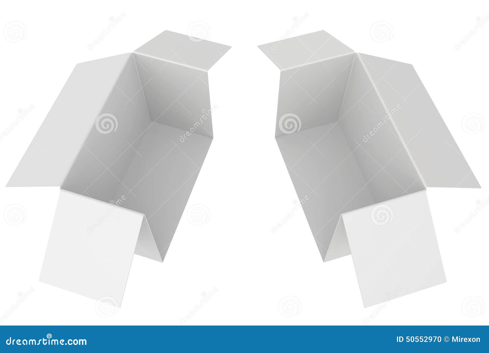 White Cardboard Box Slice on Two Part Stock Photo - Image of freight ...