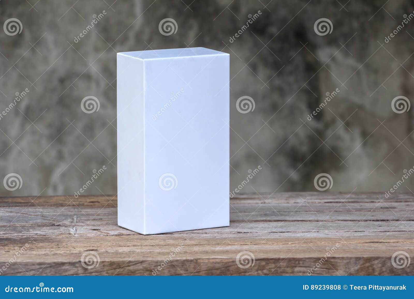White Cardboard Box on a Wooden Table Stock Photo - Image of isolated ...