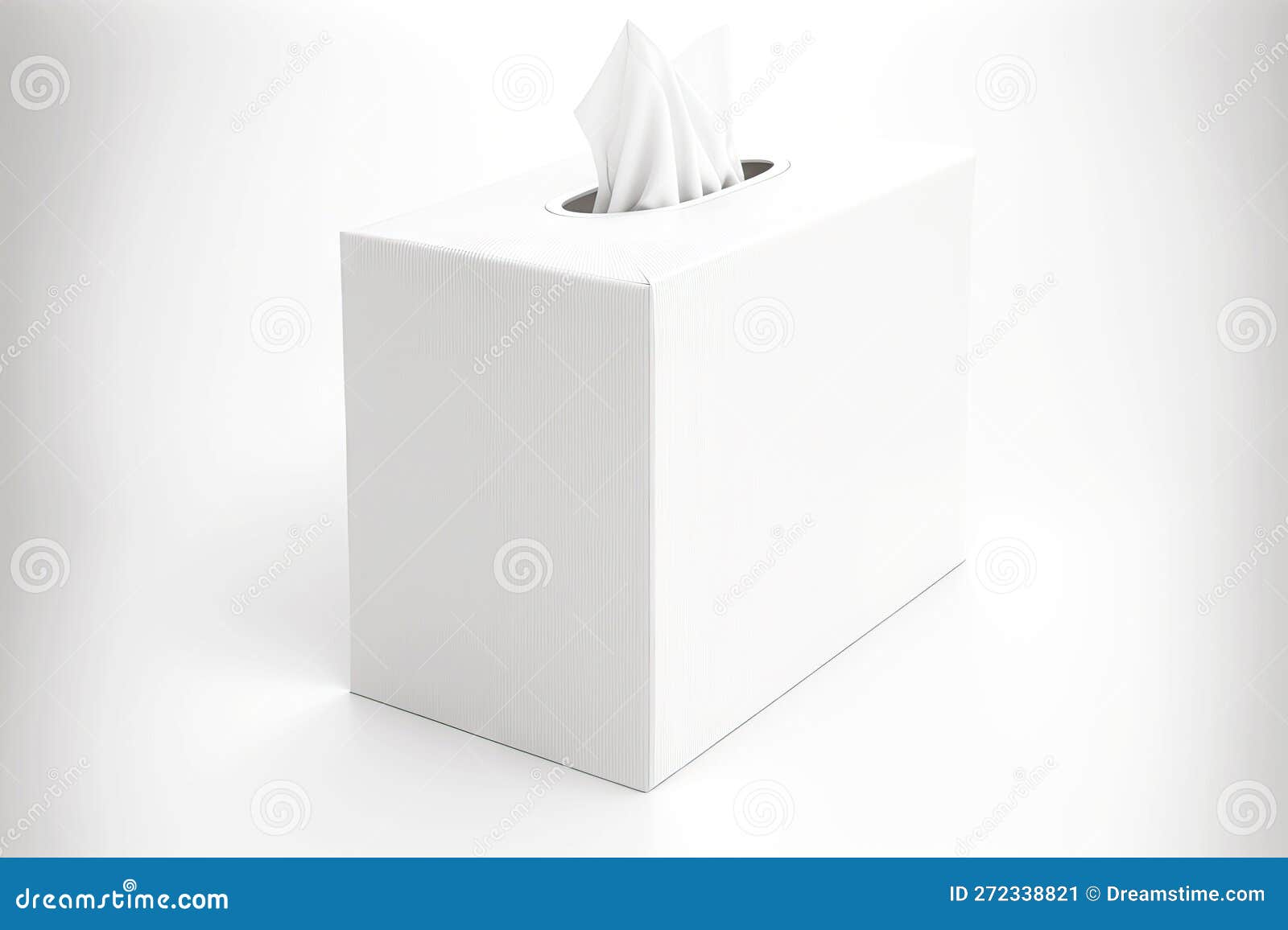 White Cardboard Rectangular Tissue Box on White Background Stock ...
